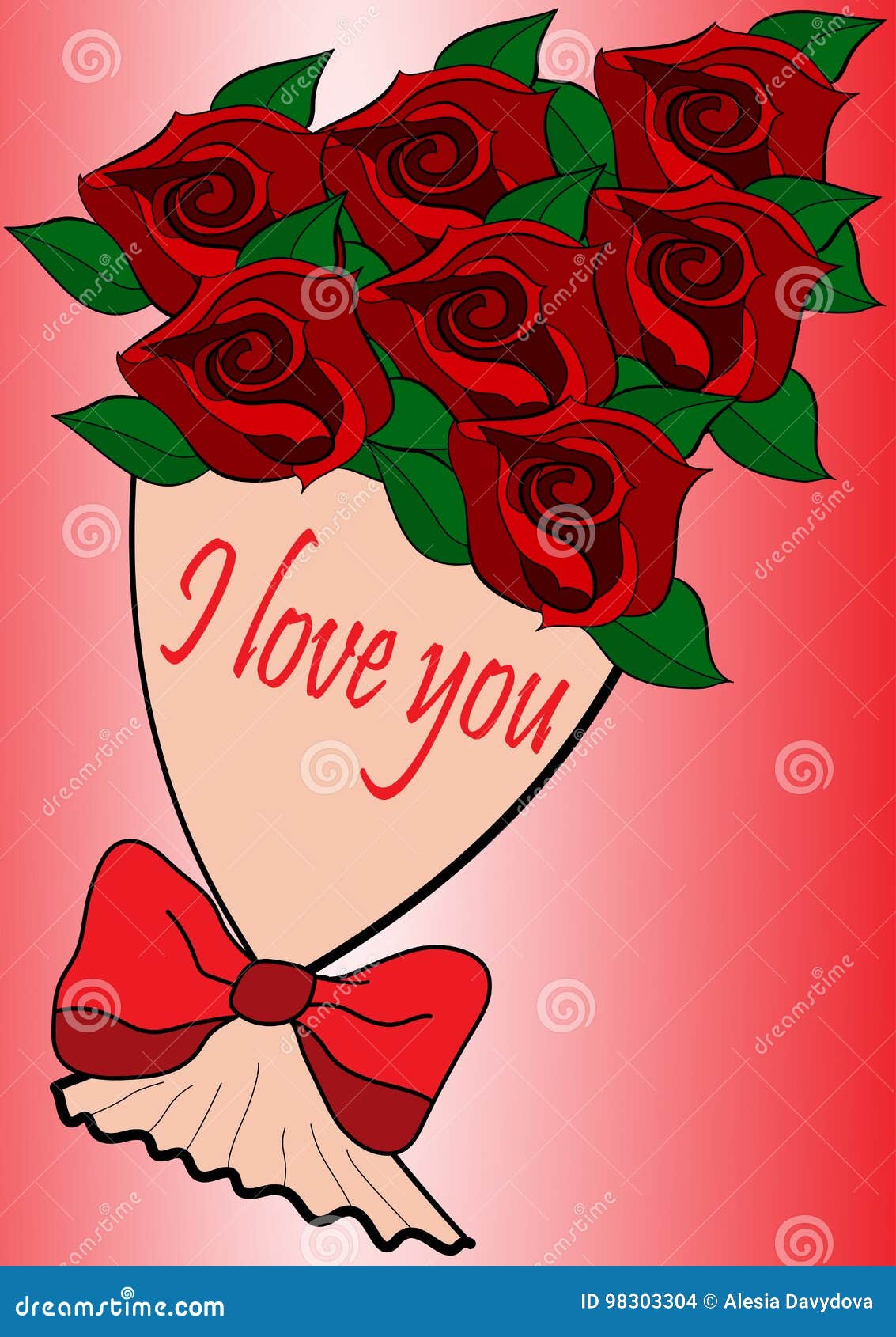 Greeting Card with a Declaration of Love. Stock Illustration ...