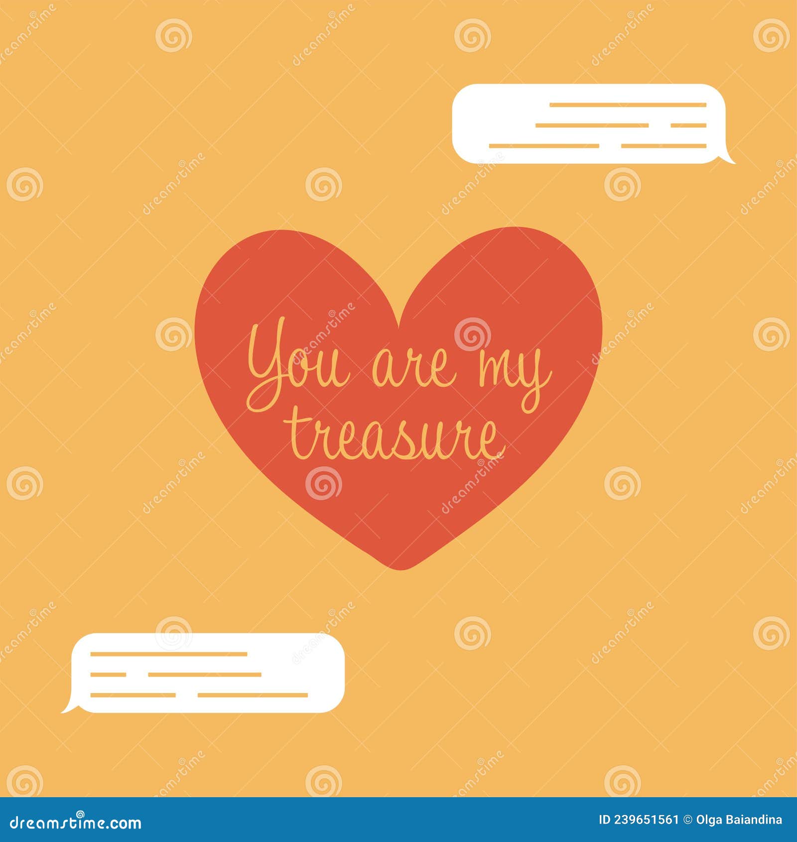 Greeting Card with Declaration of Love with Cute Text Inside Heart and ...