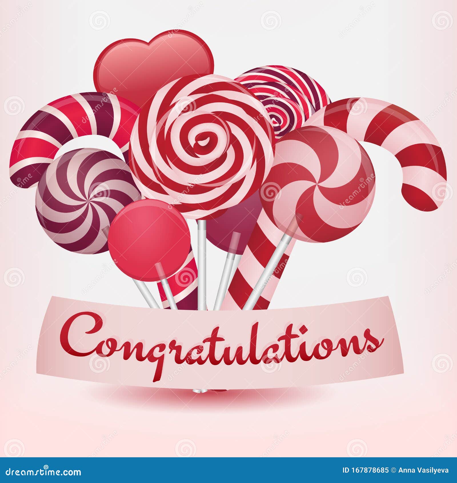 Greeting Card with Different Kinds of Candy. Stock Vector ...