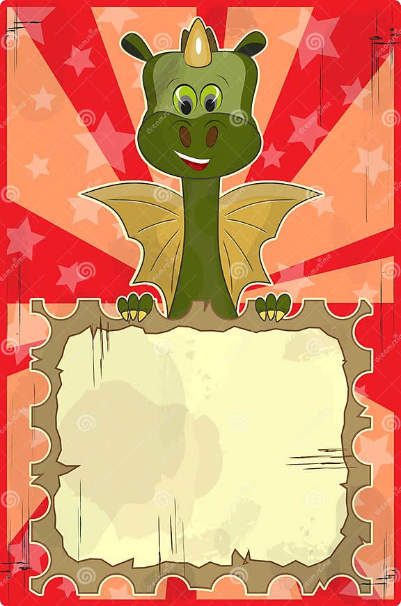 Greeting card with dragon stock vector. Illustration of greetings ...