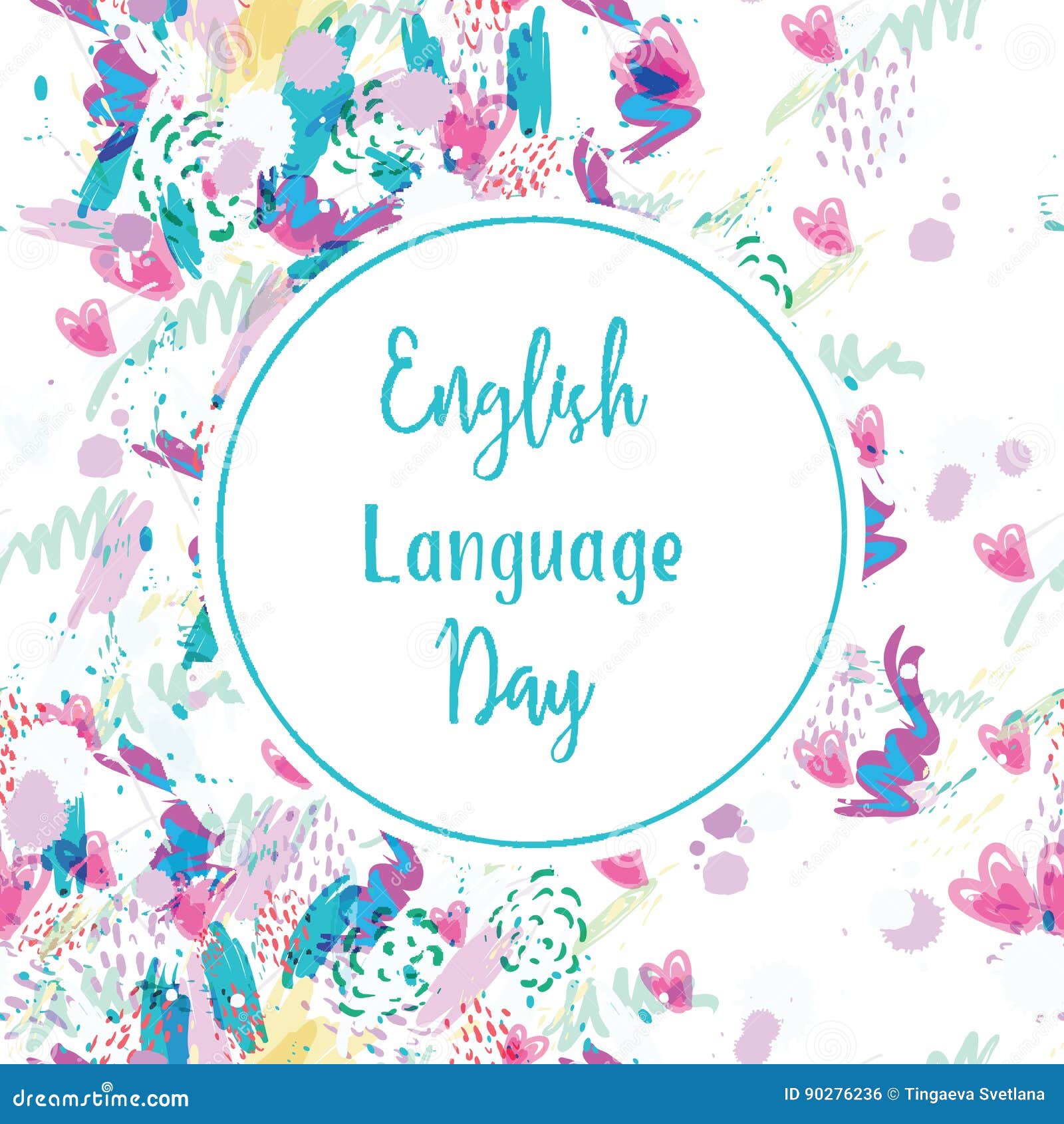 Greeting Card of the English Language Day Stock Vector - Illustration ...
