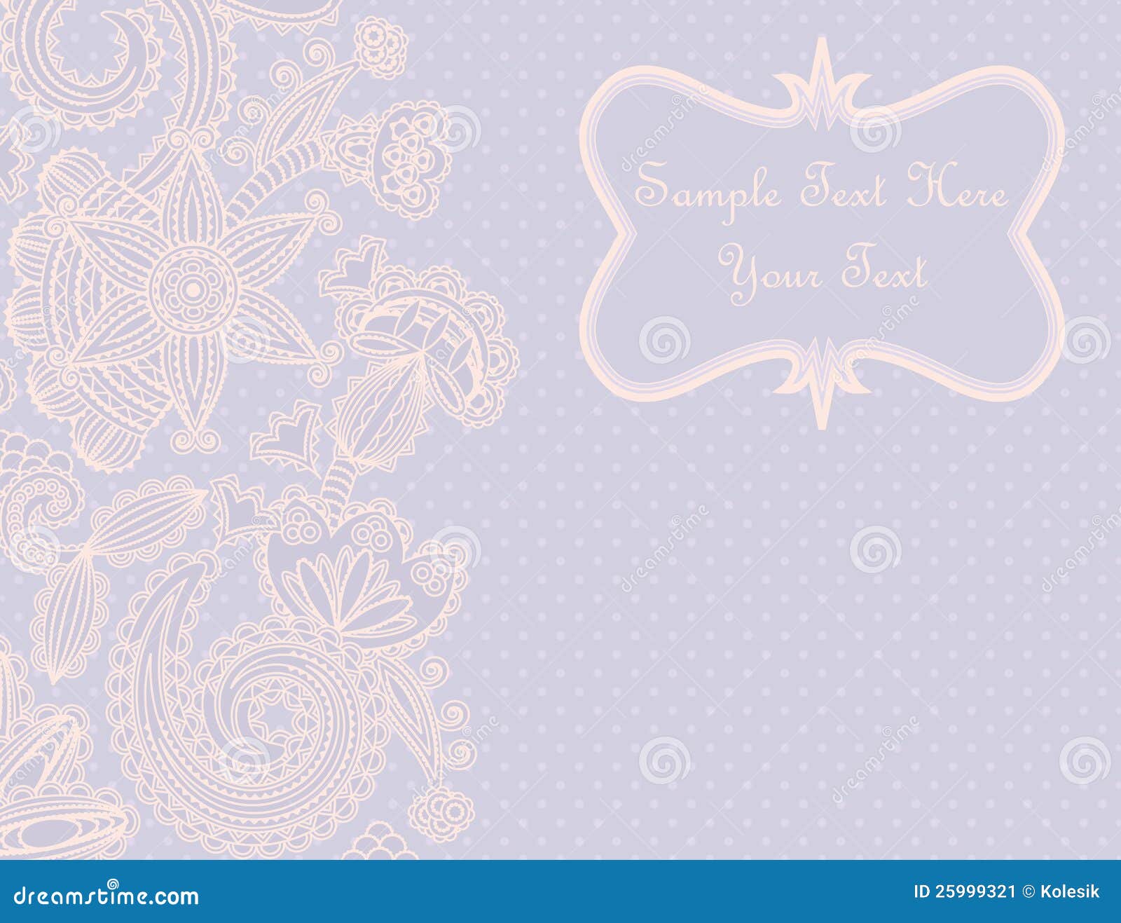 Greeting Card with a Floral Pattern Stock Vector - Illustration of ...