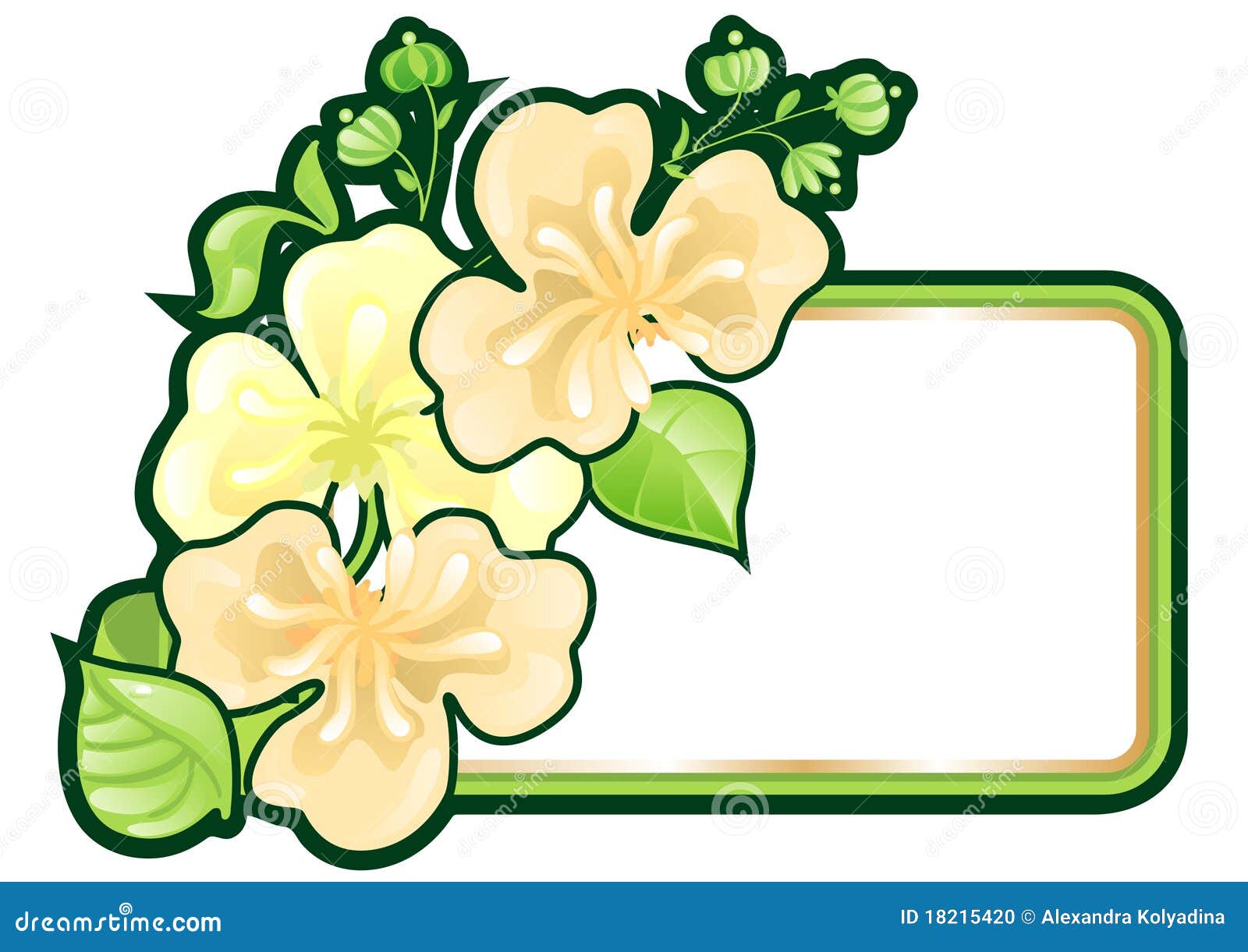 Greeting card with flowers stock vector. Illustration of color - 18215420