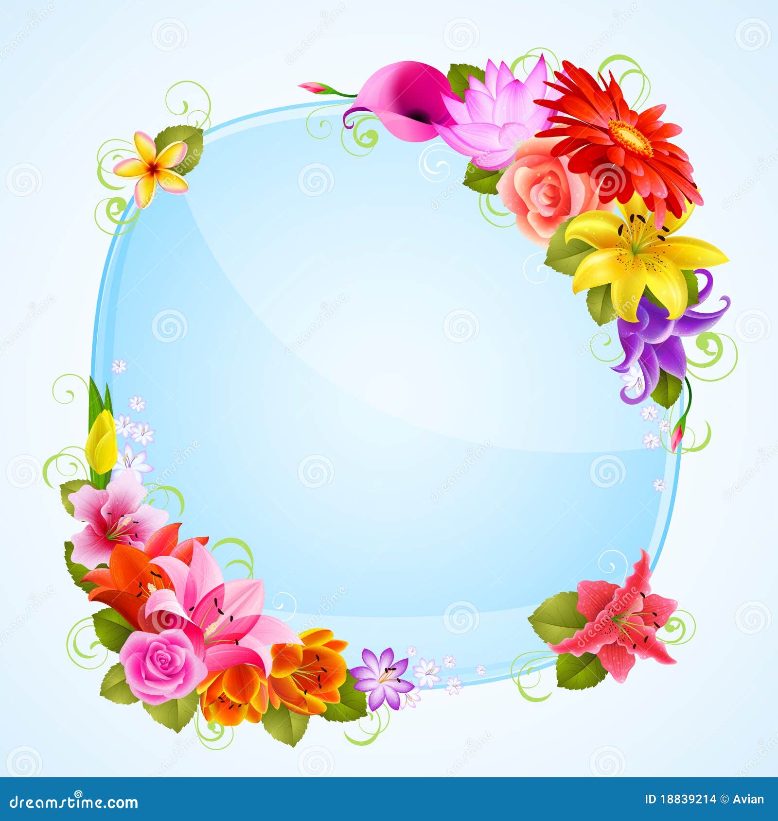 Greeting card with flowers stock vector. Illustration of leaf - 18839214