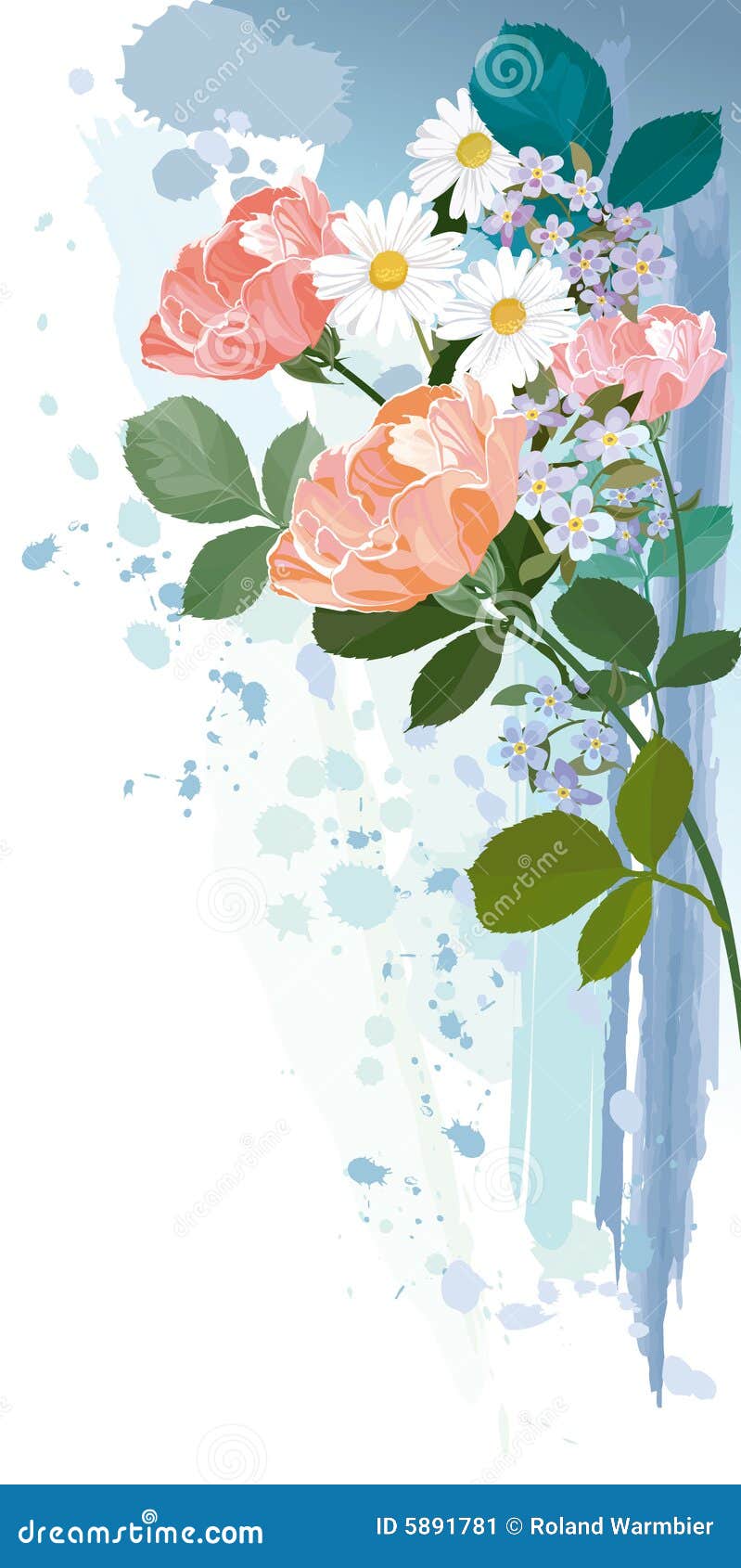 Greeting Card with flowers stock vector. Illustration of graphic - 5891781