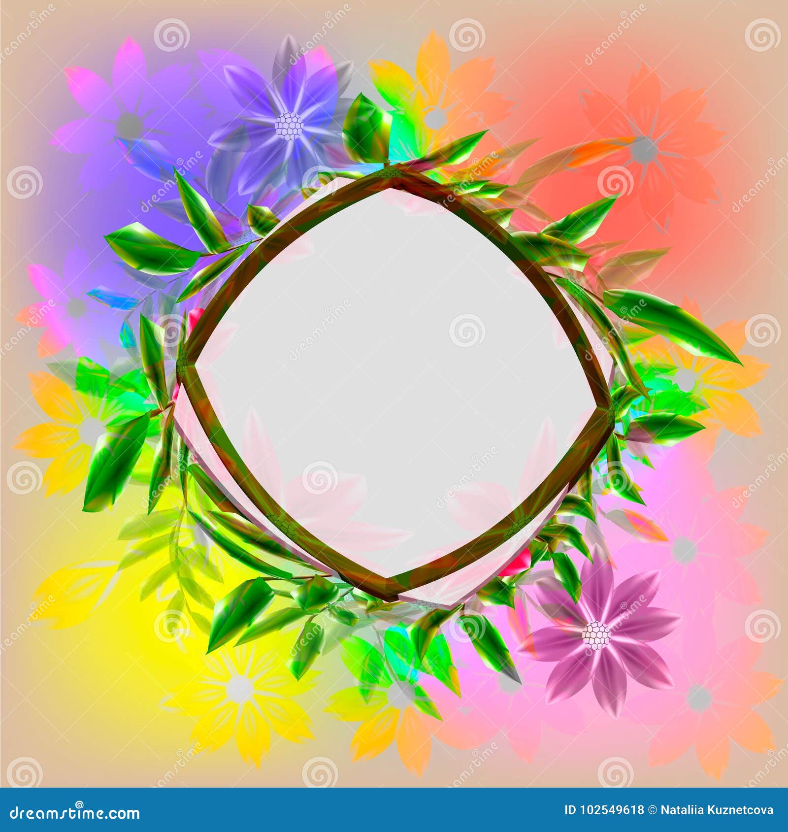 Greeting Card Floral Pattern Stock Illustration - Illustration of ...