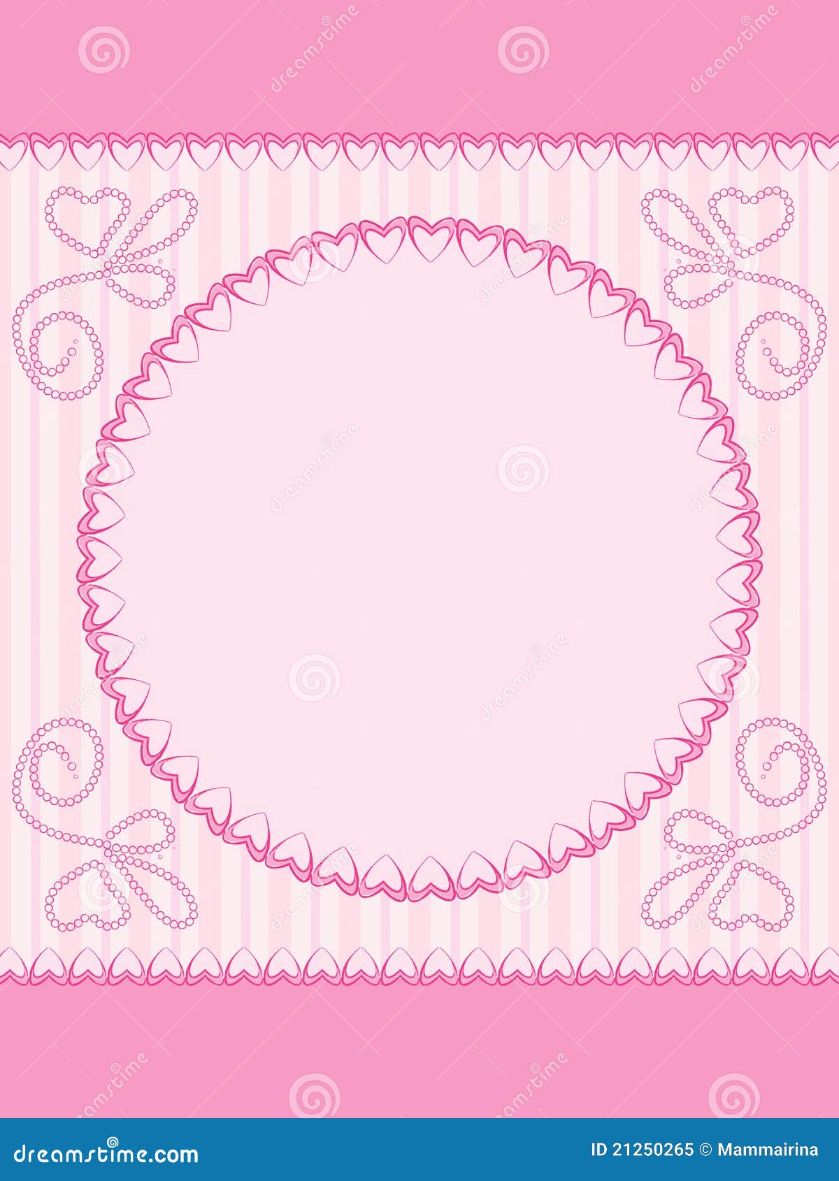 Greeting Card with Frame of Hearts Stock Vector - Illustration of ...