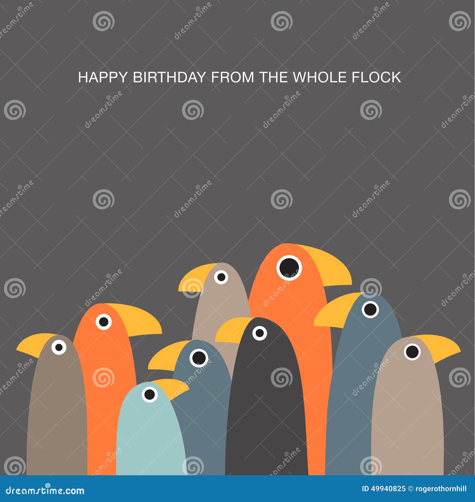 Greeting Card with Funny Birds and Text Space Stock Vector ...
