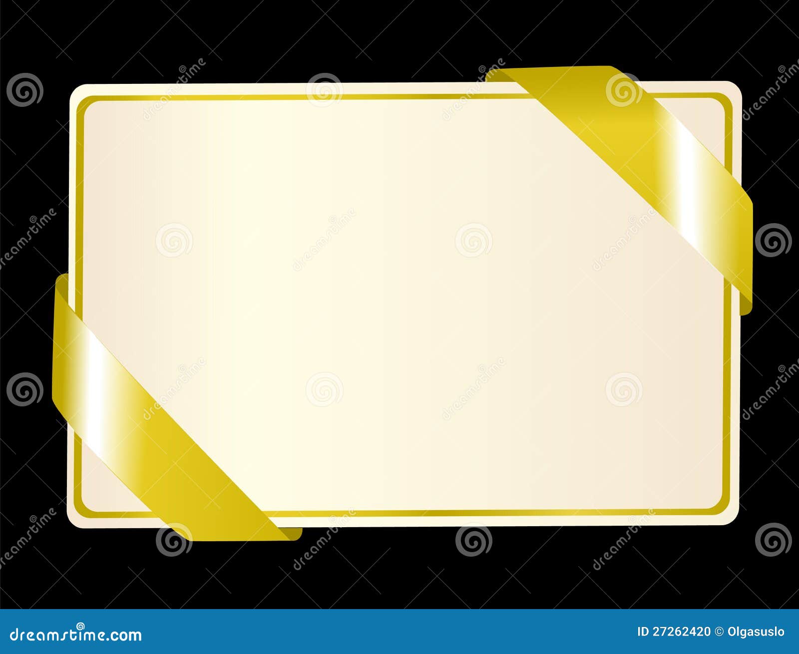 Greeting Card with Golden Ribbon Stock Vector - Illustration of office ...