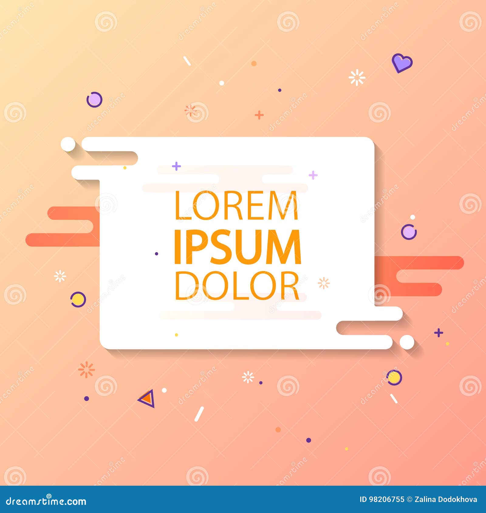 Greeting Card with Graphic Elements and Colourful Background Stock ...