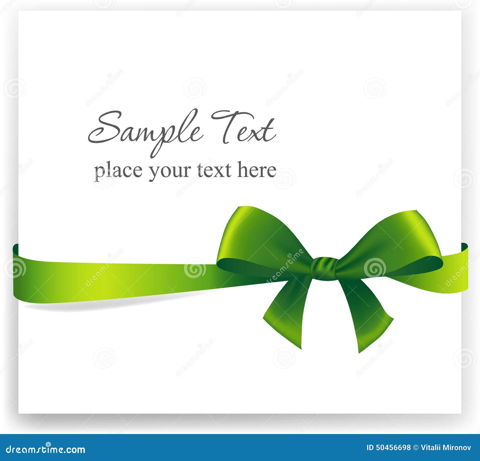 Greeting Card with a Green Ribbon Stock Vector - Illustration of secret ...