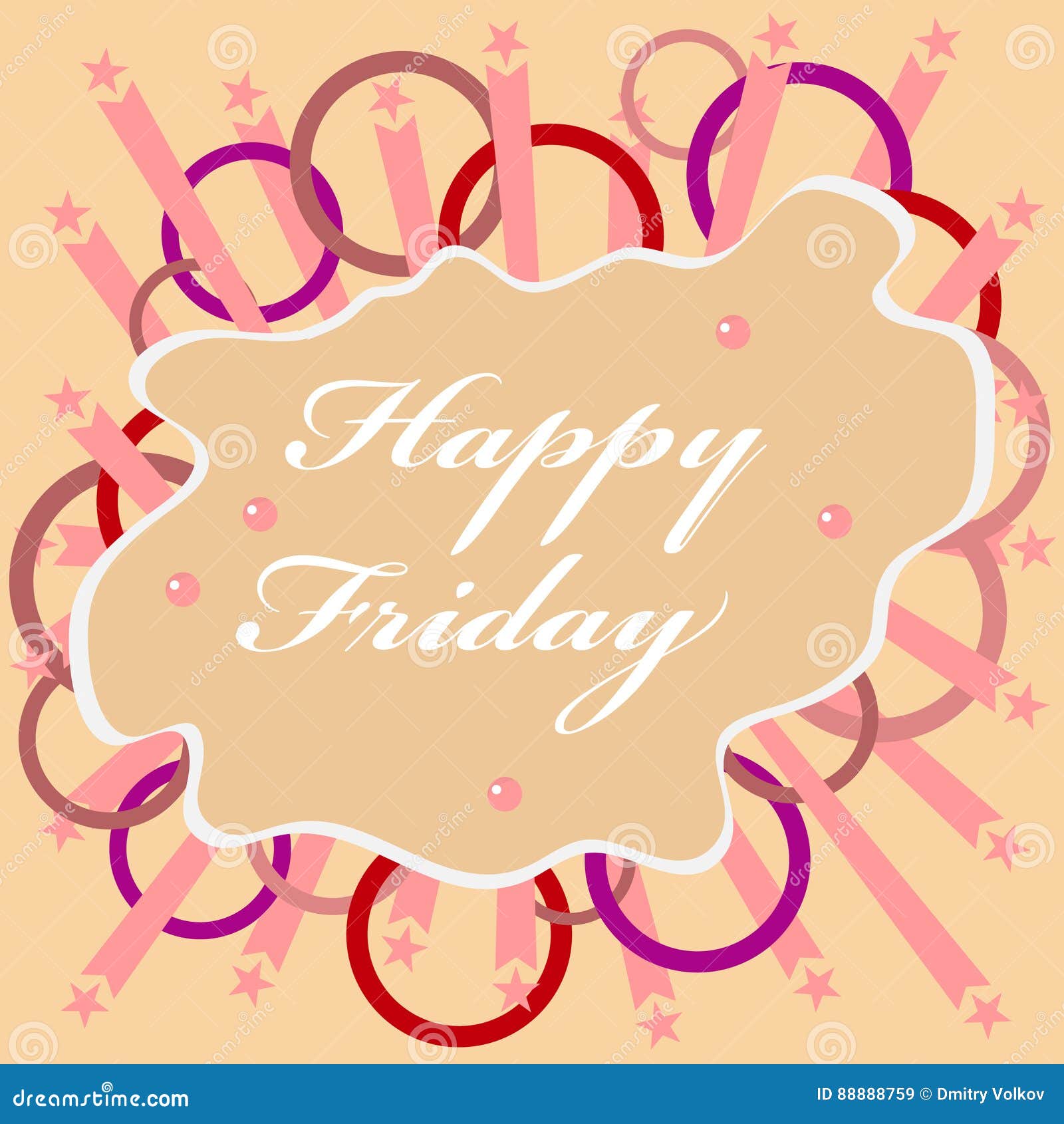 Greeting card happy friday stock vector. Illustration of party - 88888759