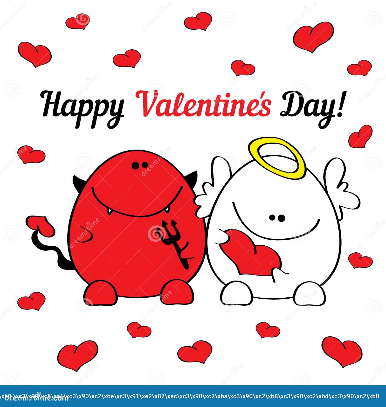 Greeting Card Happy Valentines Day! Stock Vector - Illustration of card ...