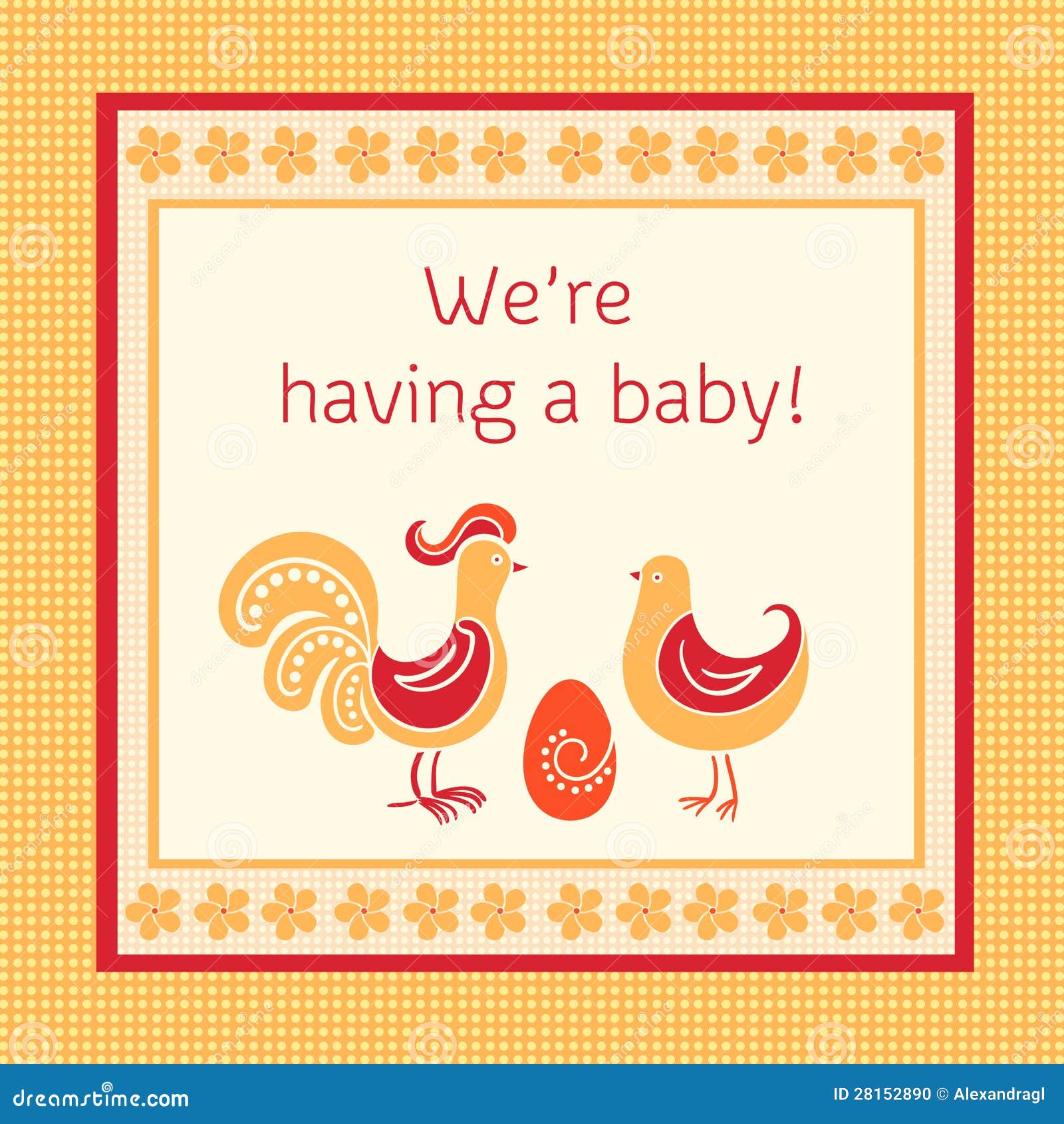Greeting Card we are Having a Baby Stock Vector - Illustration of ...