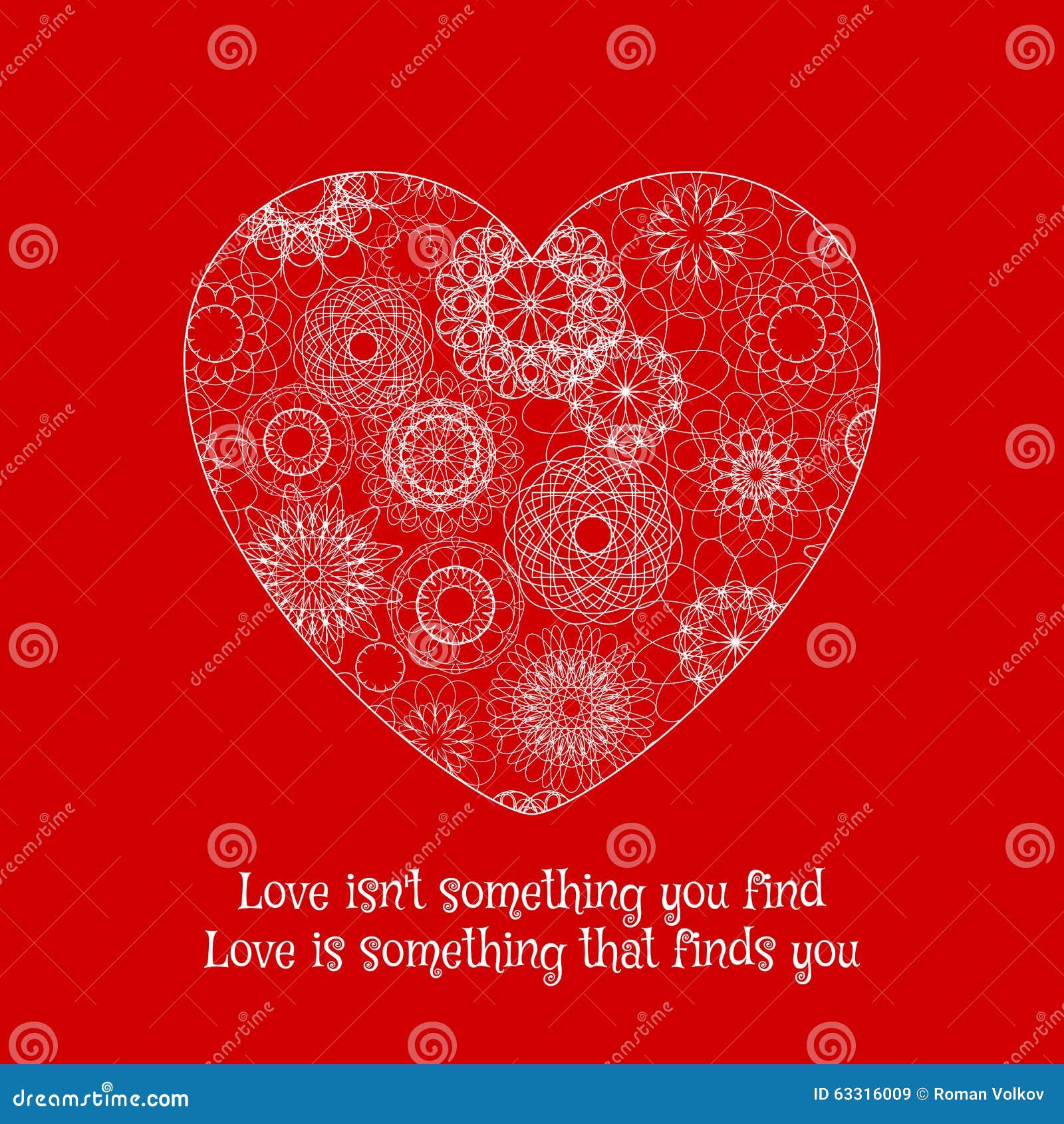 Greeting Card with Heart stock vector. Illustration of gift - 63316009