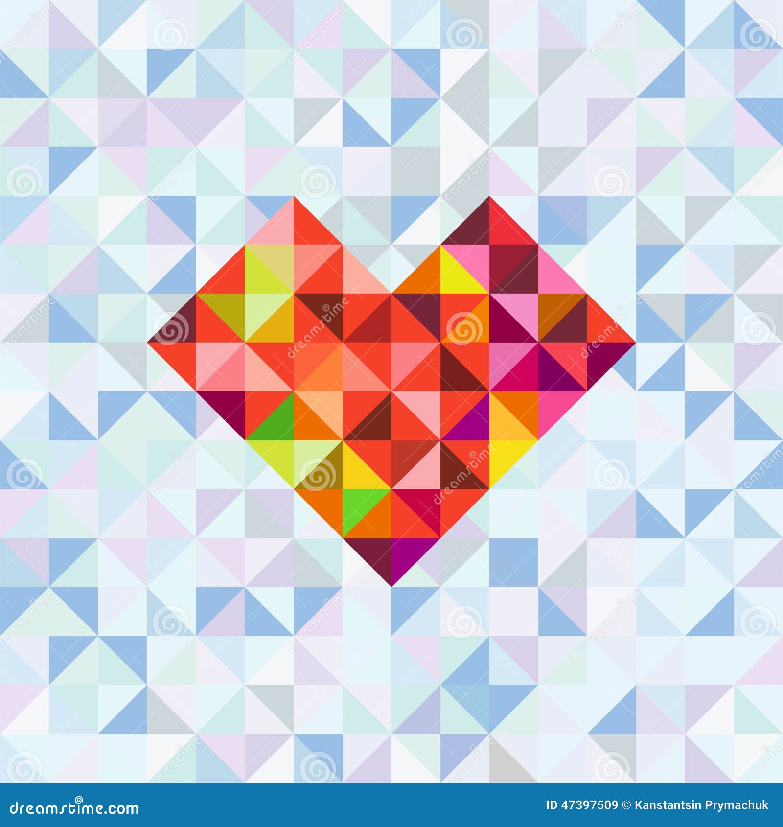 Greeting Card with Heart Symbol. Vector Stock Vector - Illustration of ...