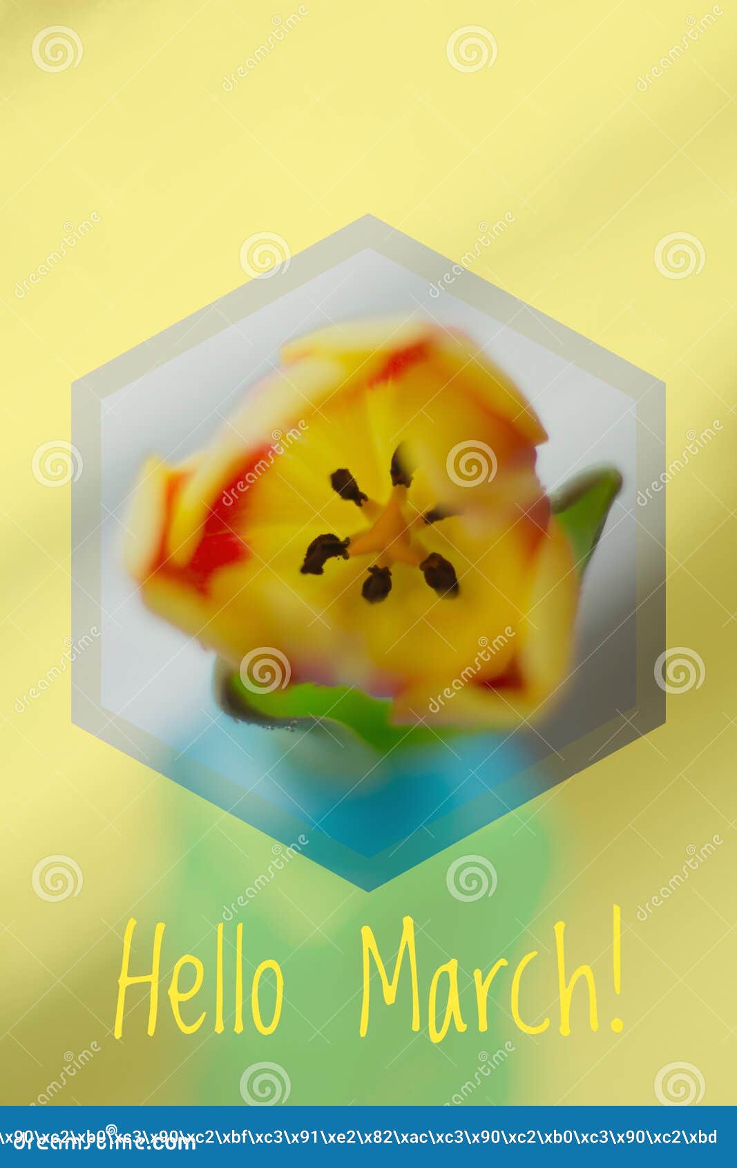 Greeting Card Hello March Welcome Card the Beginning of Spring Stock ...