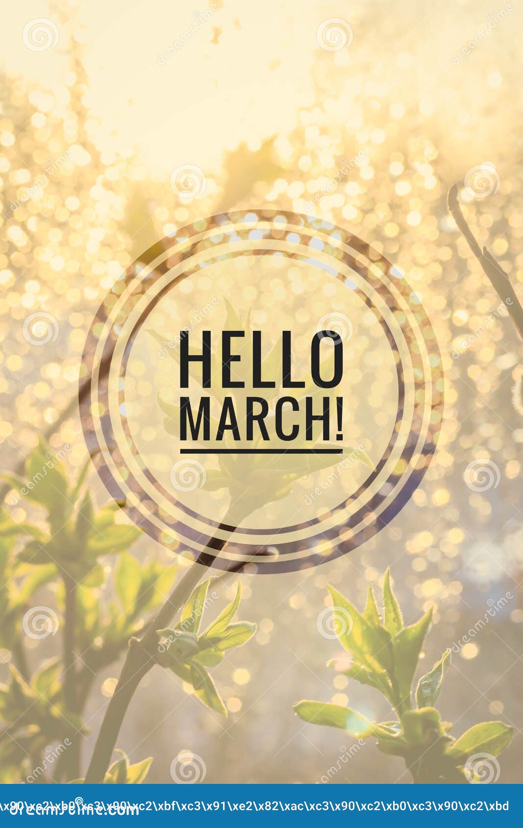 Greeting Card Hello March Welcome Card the Beginning of Spring Stock ...