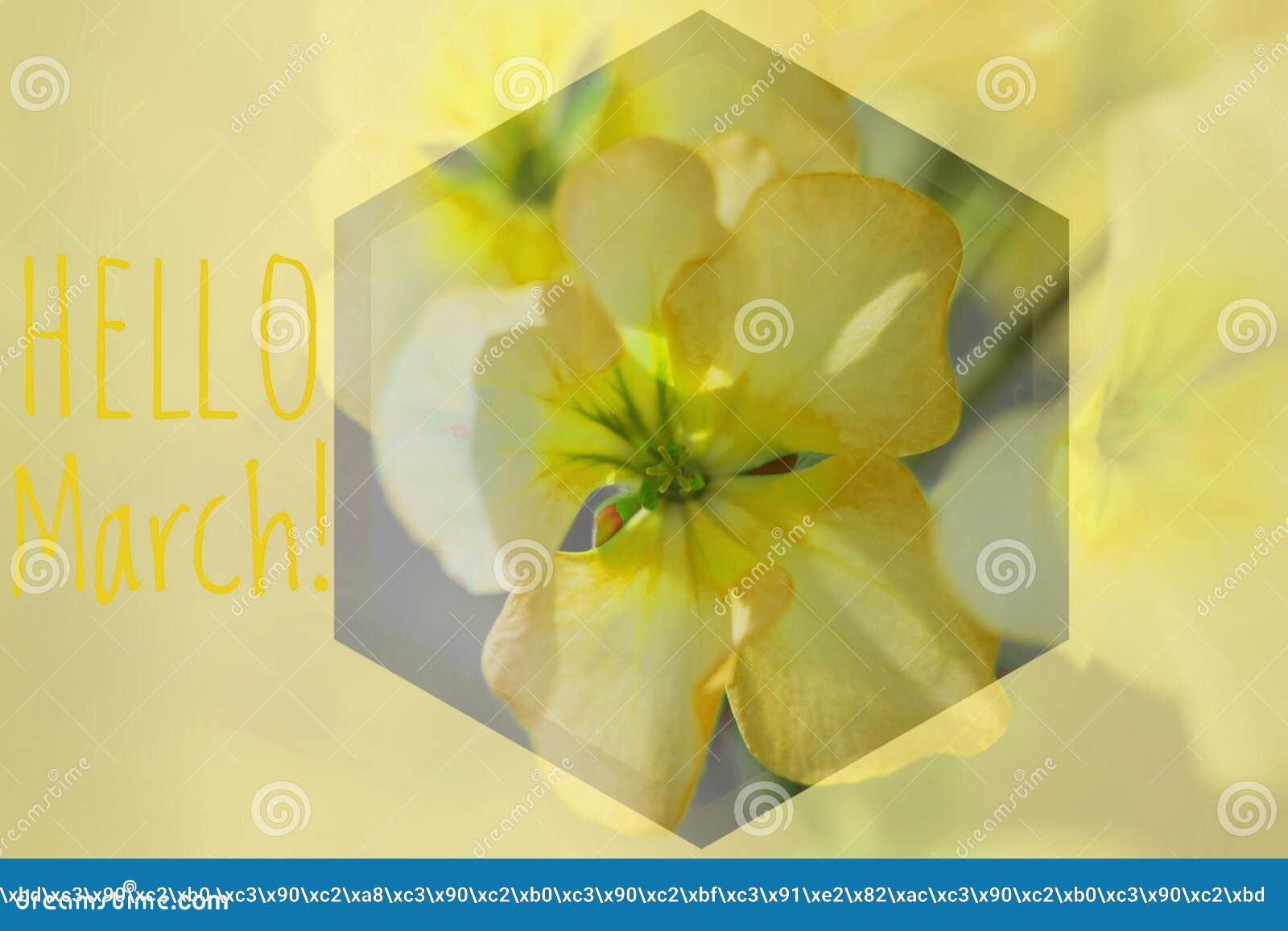 Greeting Card Hello March Welcome Card the Beginning of Spring Stock ...
