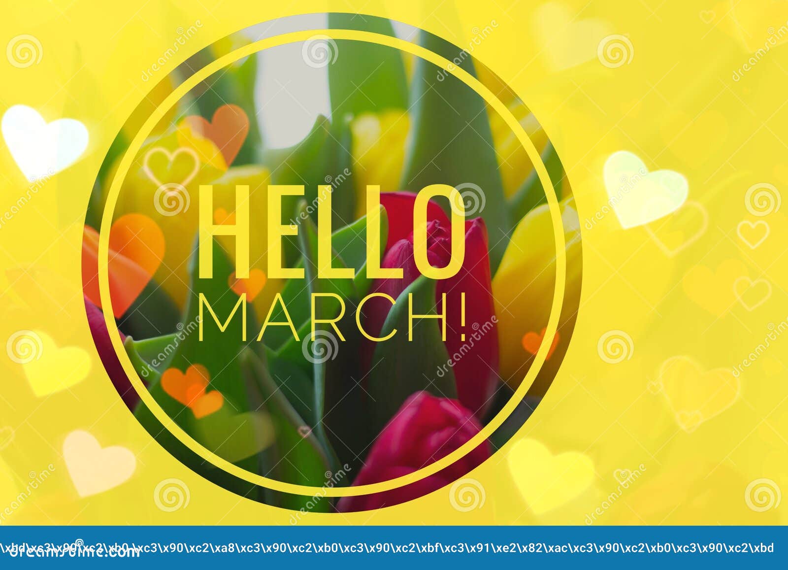Greeting Card Hello March Welcome Card the Beginning of Spring Stock ...