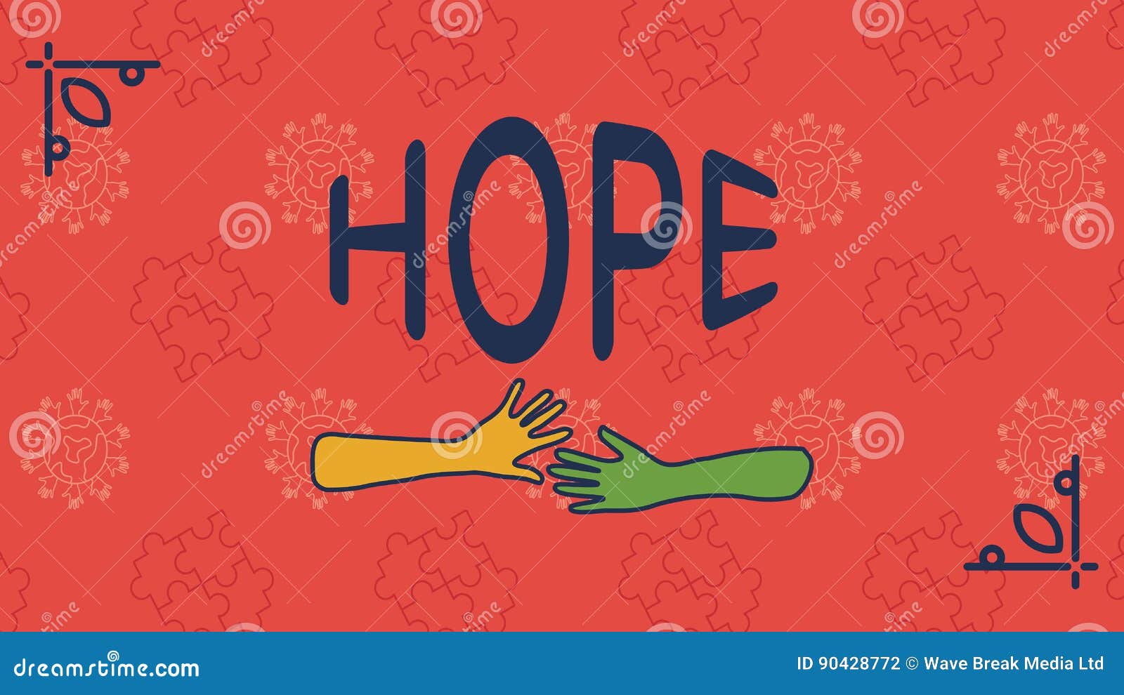 Greeting Card with Hope Text Stock Vector - Illustration of hands, icon ...
