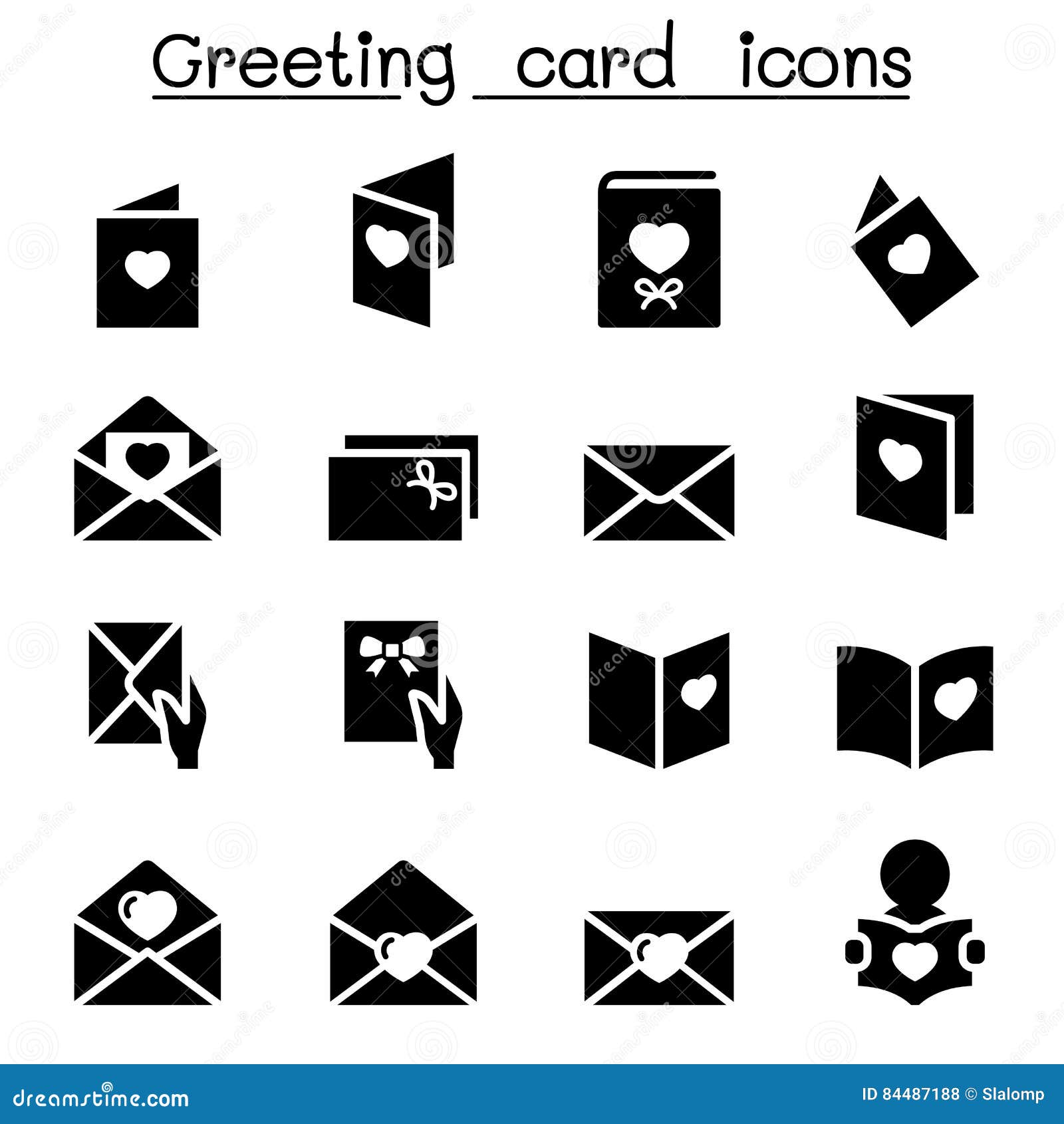 Greeting Card icon set stock vector. Illustration of christmas - 84487188
