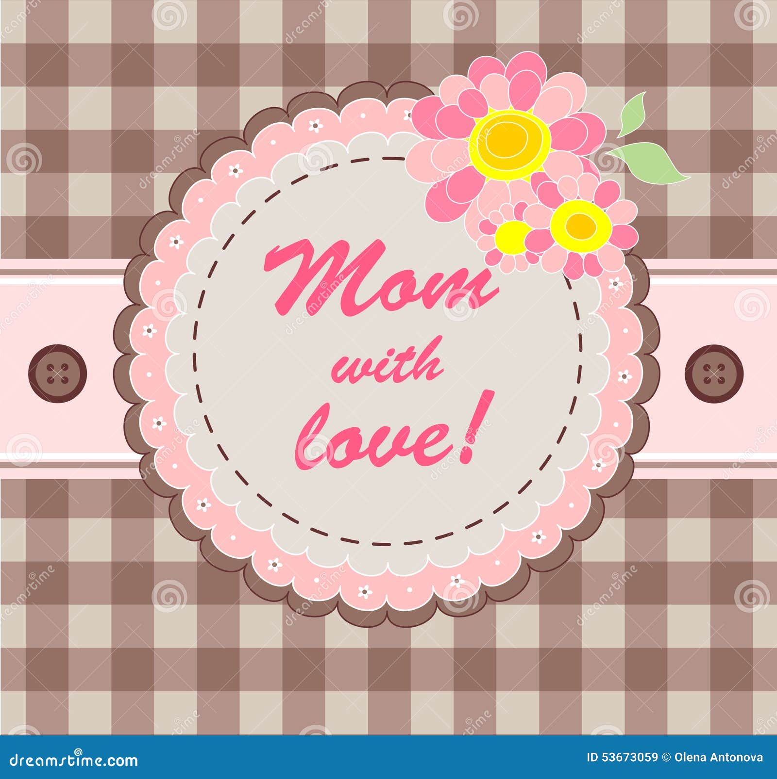 Greeting card for mom stock vector. Illustration of childish - 53673059