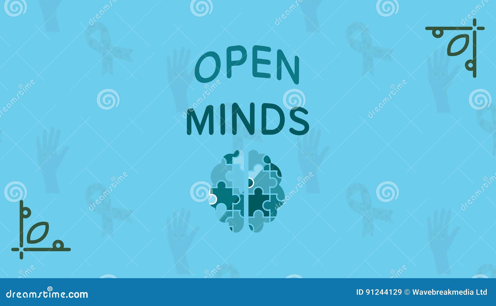 Greeting Card with Open Minds Text Stock Vector - Illustration of ...