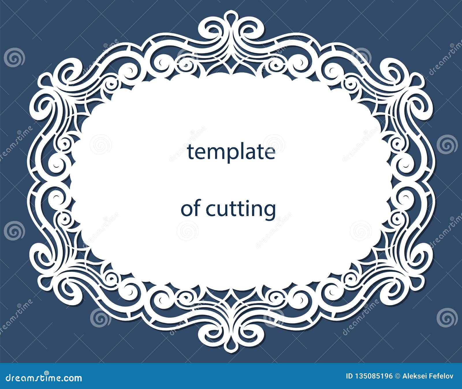 Greeting Card of the Oval Shape with a Decorative Border on the Edge ...