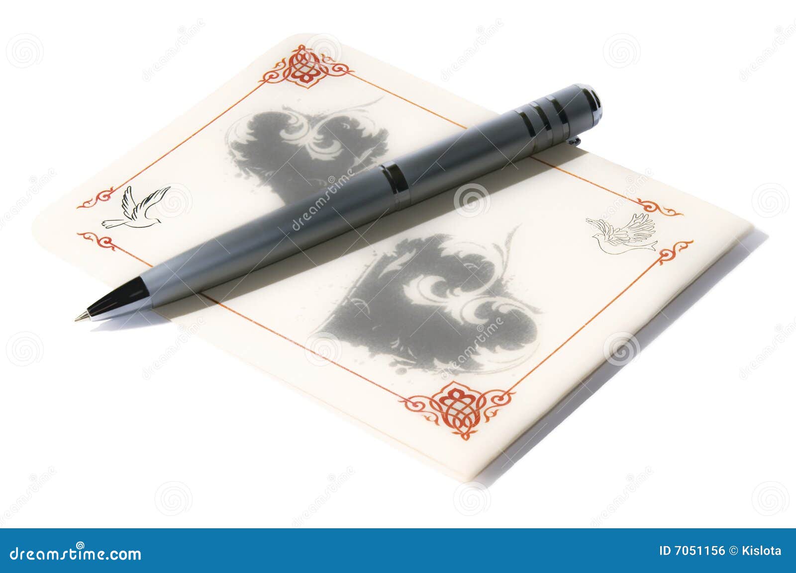 Greeting card with pen stock photo. Image of simplicity - 7051156