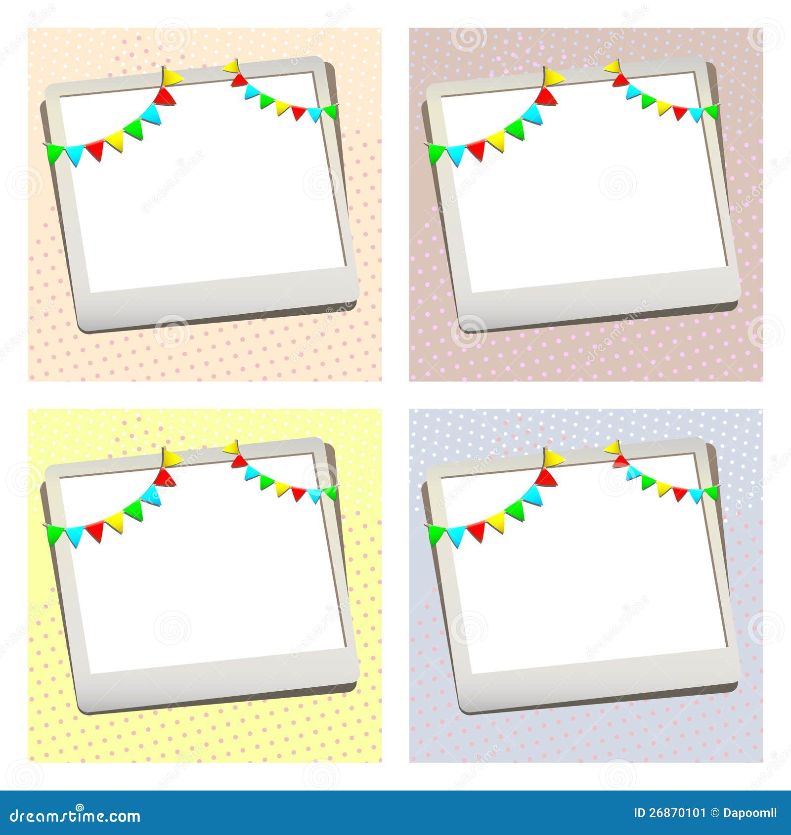 Greeting Card with Photo Frame Stock Vector - Illustration of ...