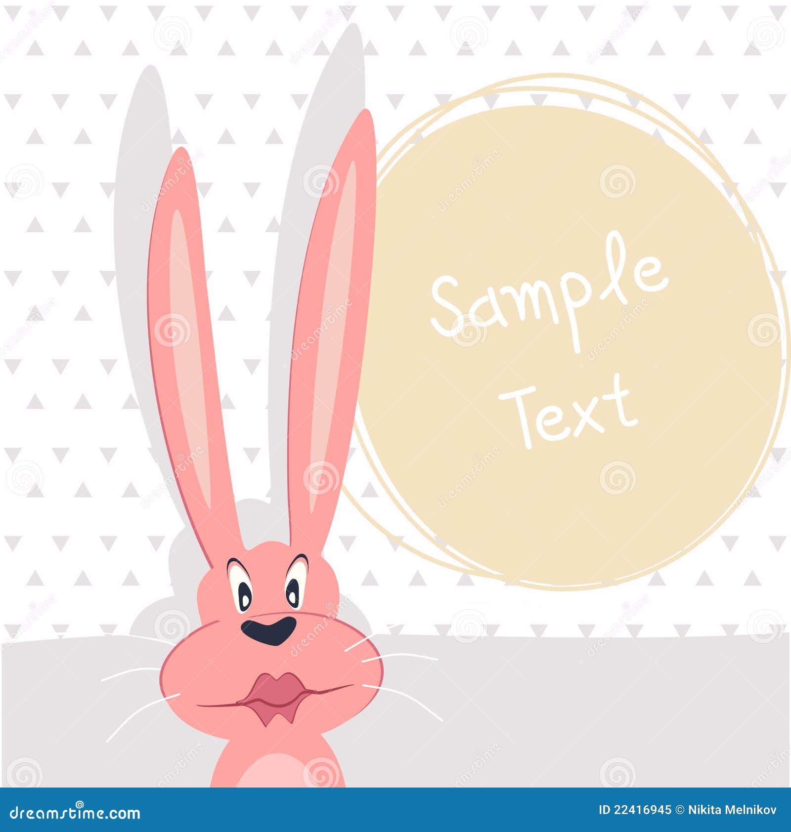 Greeting card. Rabbit stock vector. Illustration of pink - 22416945