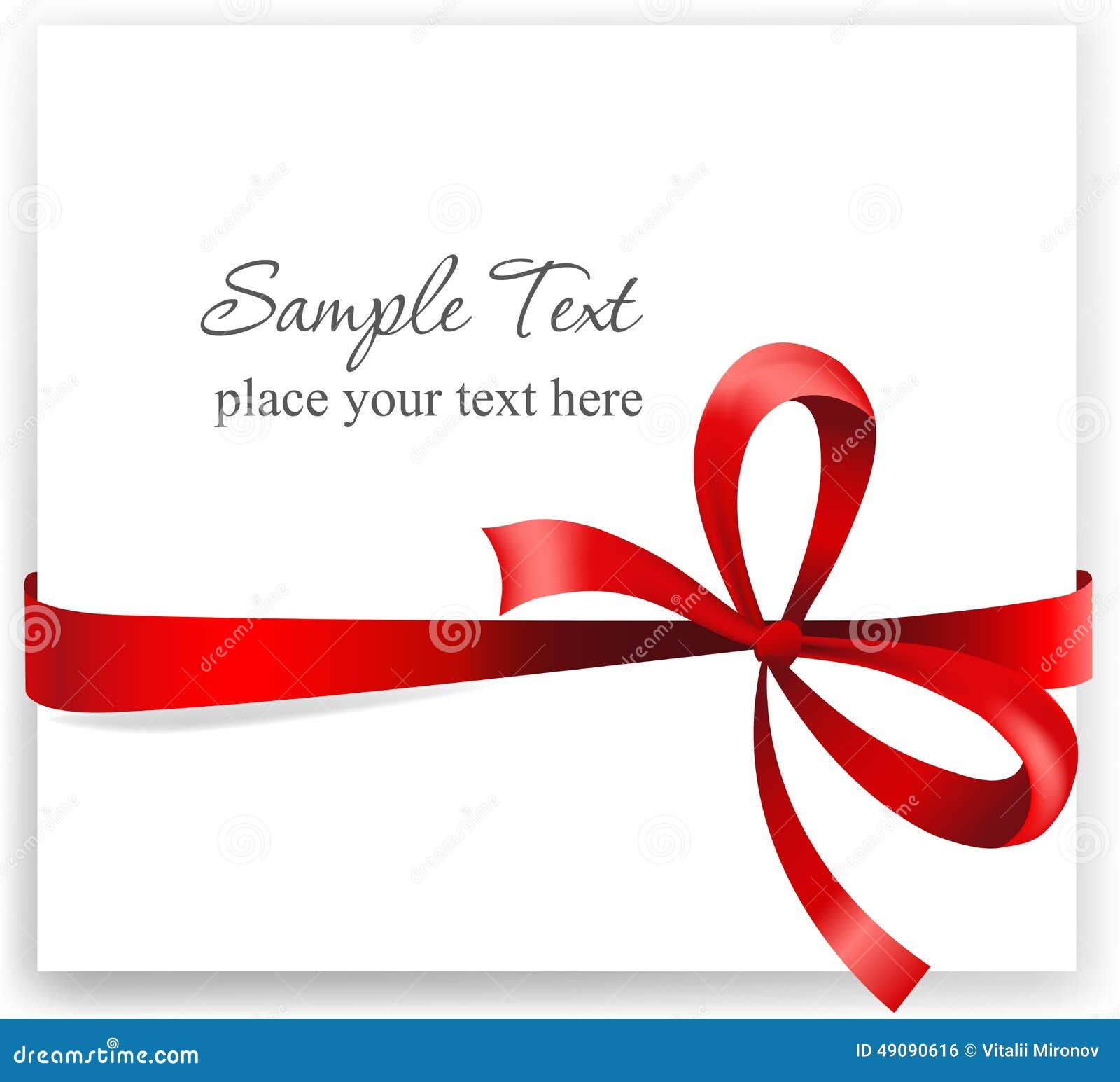 Greeting Card with a Red Ribbon Stock Vector - Illustration of birthday ...