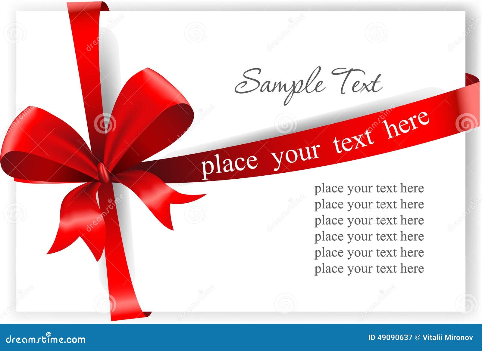 Greeting Card with a Red Ribbon Stock Vector - Illustration of secret ...