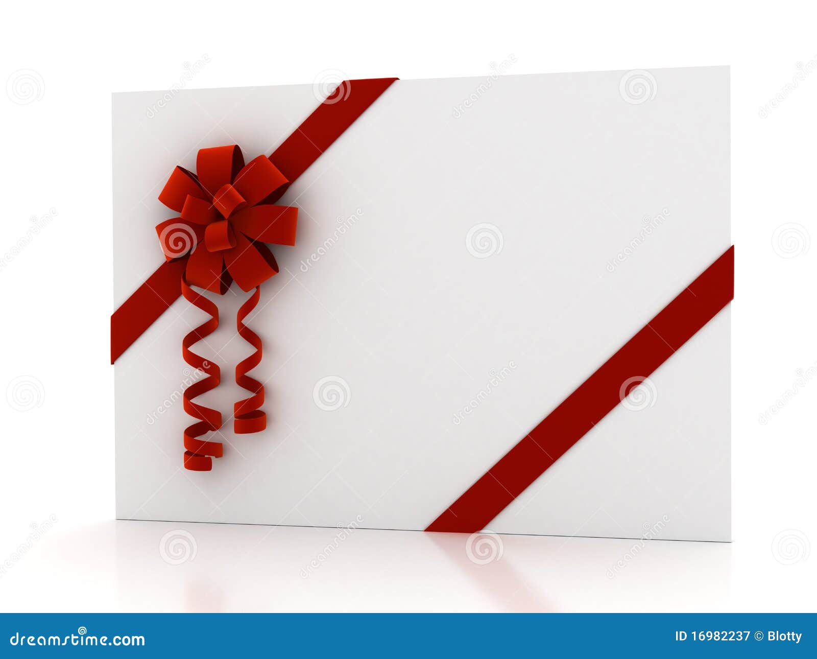 Greeting Card with Ribbon Over White Stock Illustration - Illustration ...