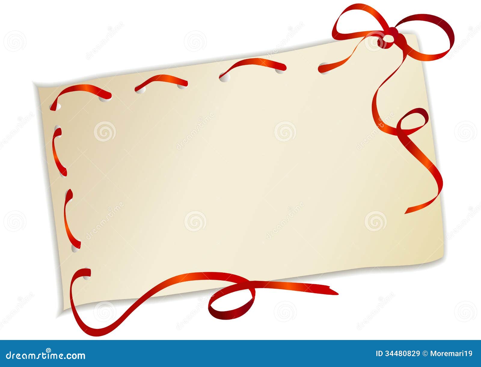 Greeting card with ribbon stock vector. Illustration of decor - 34480829