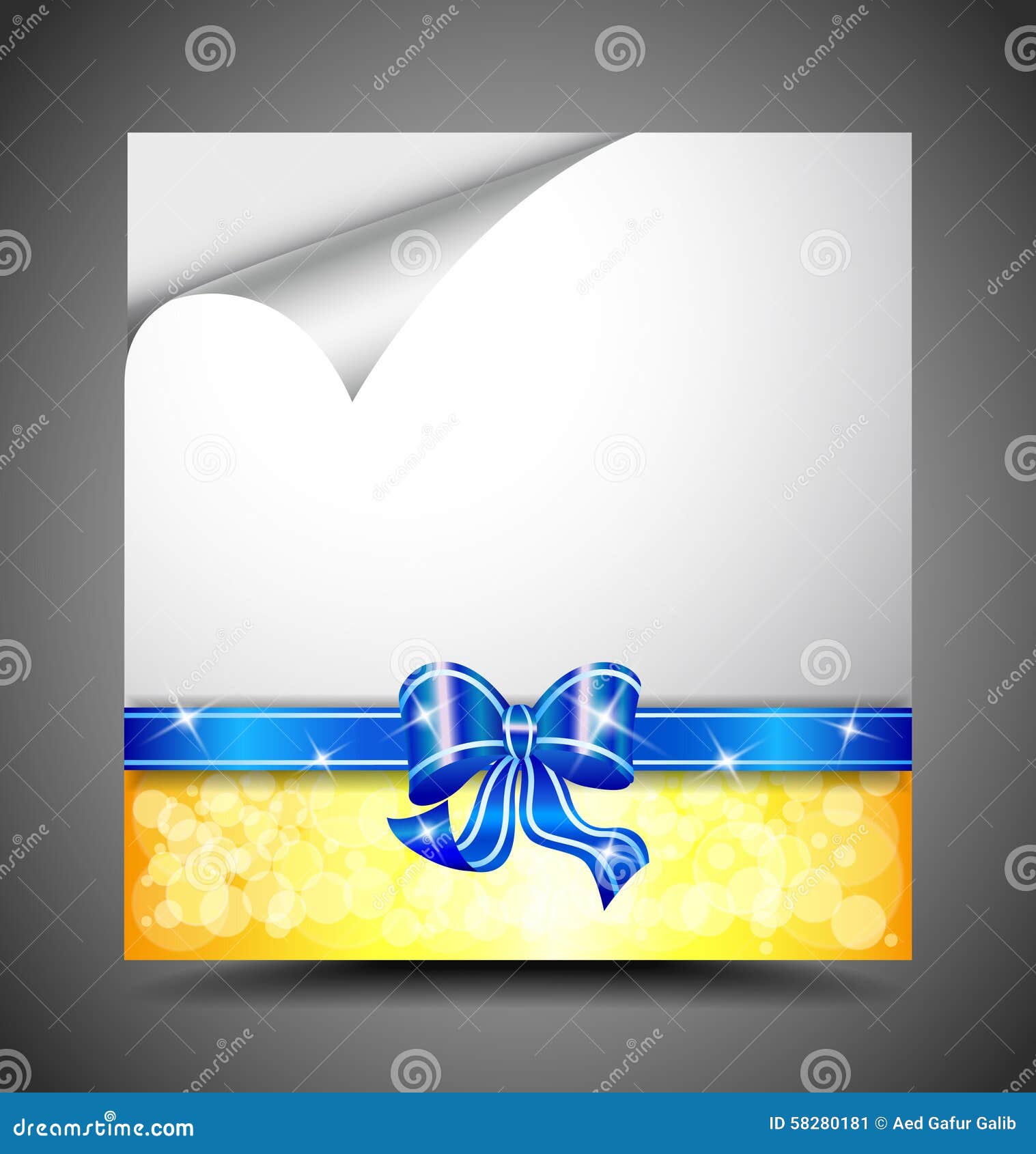 Greeting card with ribbons stock vector. Illustration of card - 58280181