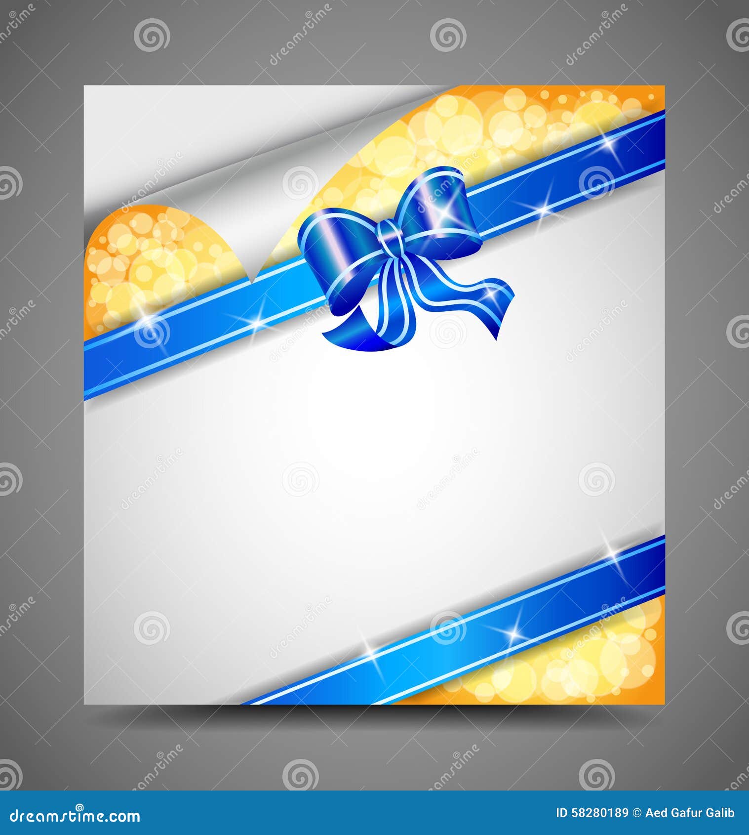 Greeting card with ribbons stock vector. Illustration of holiday - 58280189