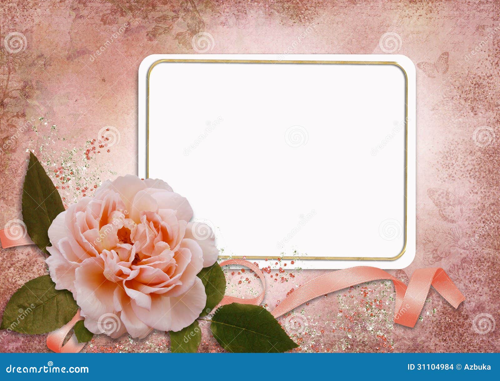 Greeting card with rose stock illustration. Illustration of aged - 31104984