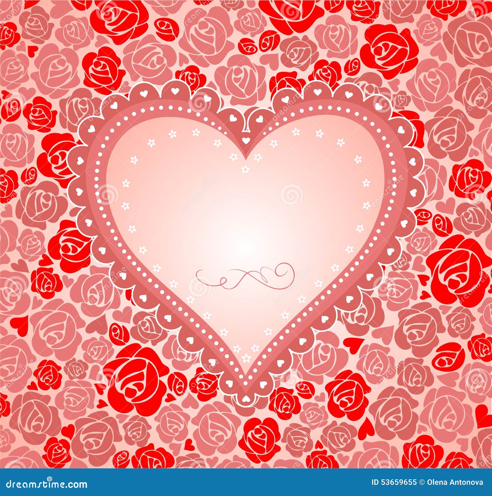 Greeting card with rose stock vector. Illustration of design - 53659655