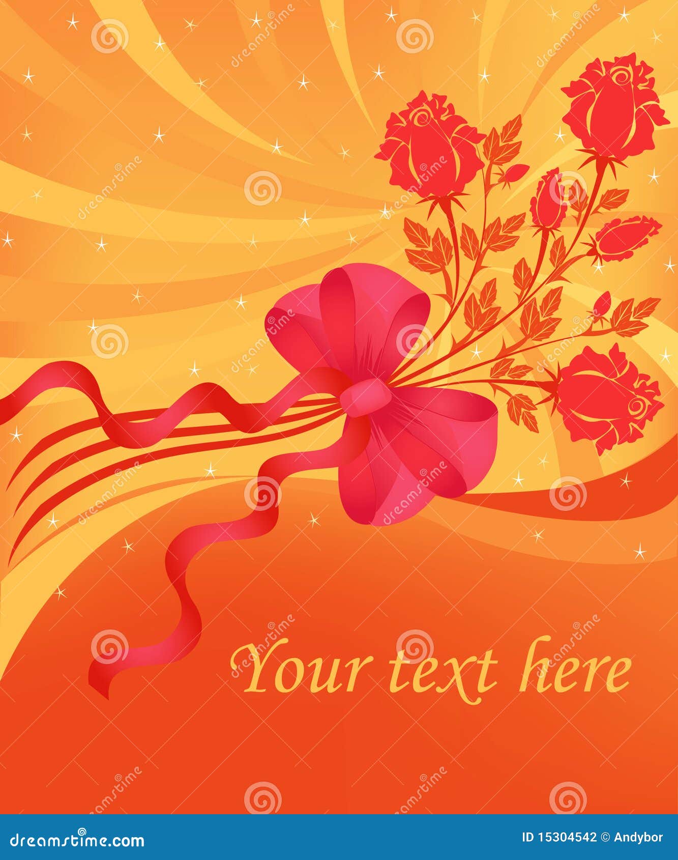 Greeting card with roses stock vector. Illustration of decorate - 15304542