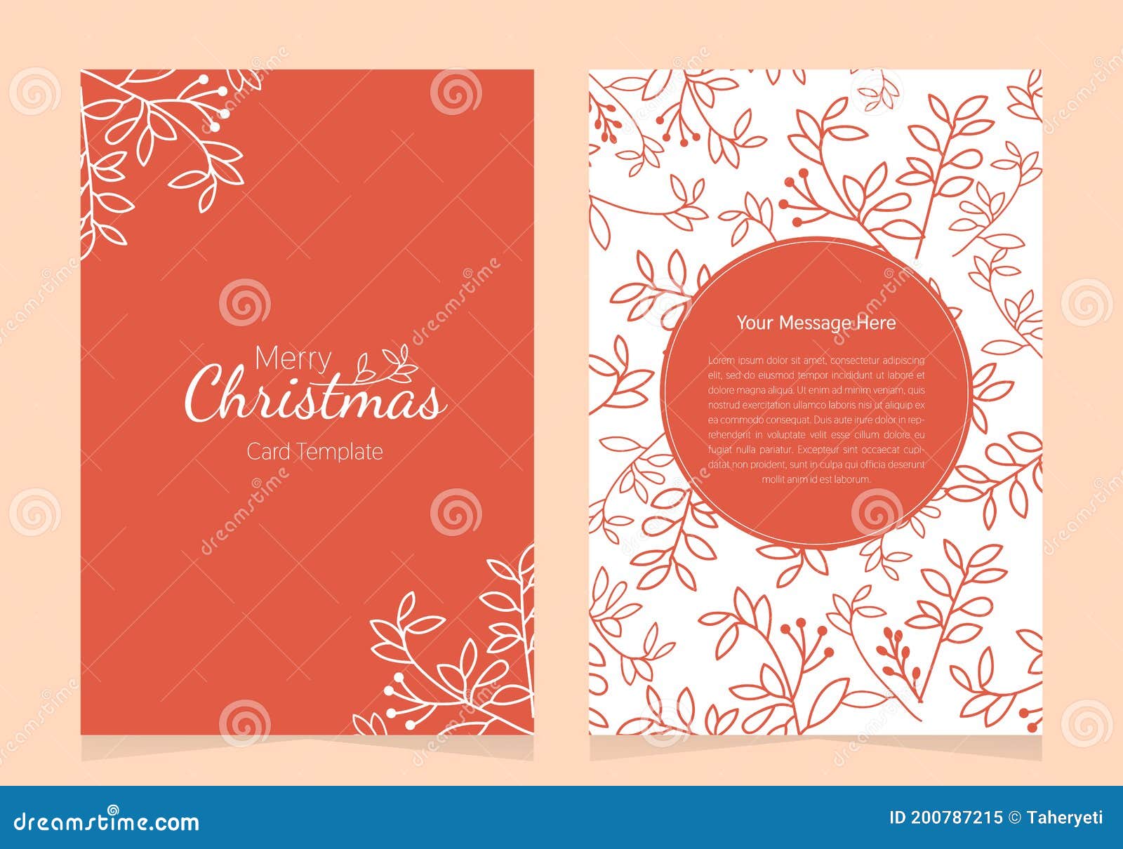 Christmas Greeting Card Set 02 Stock Vector - Illustration of back ...
