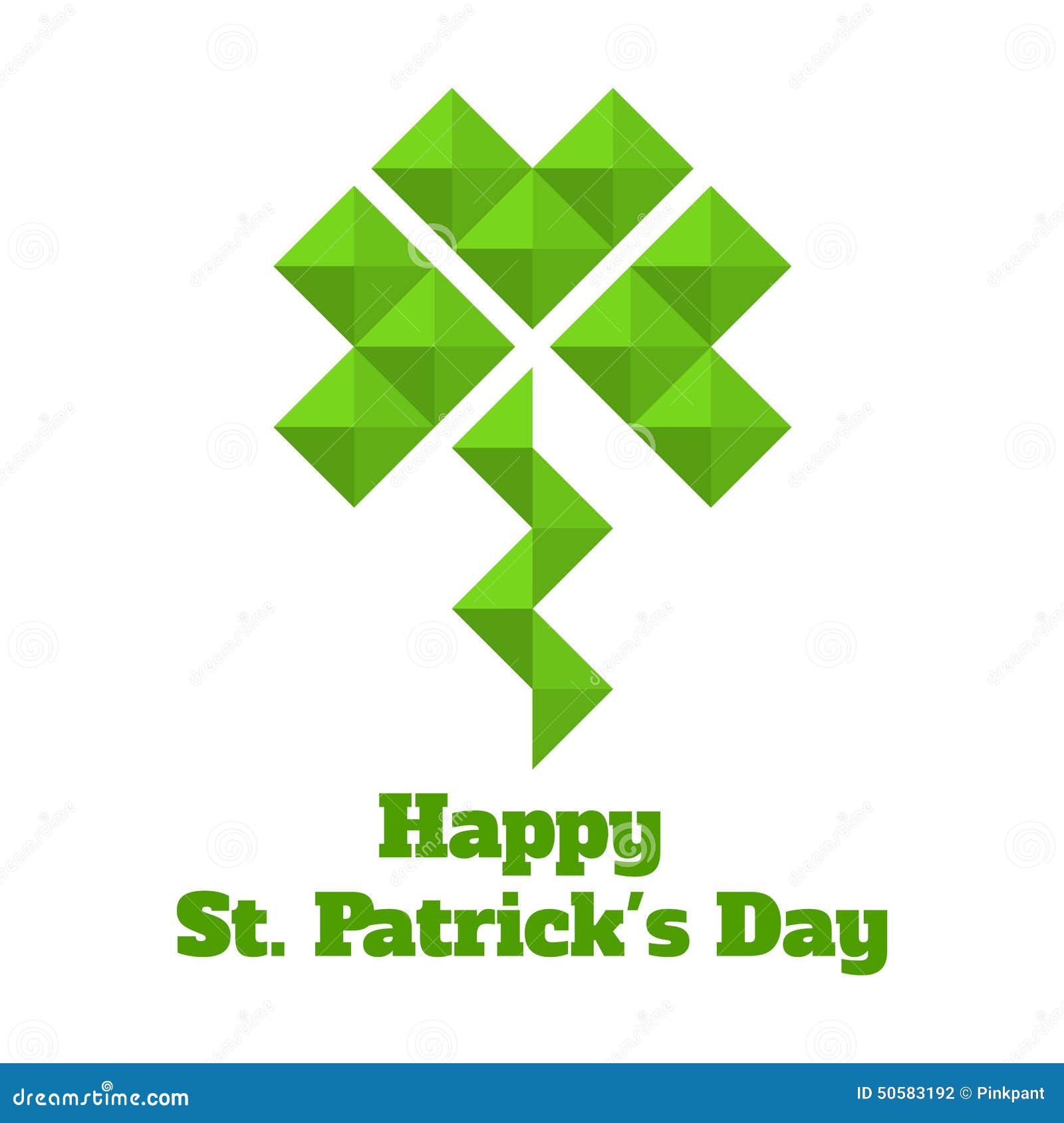 Greeting Card for St. Patrick. Leaf Clover of Triangles Stock ...