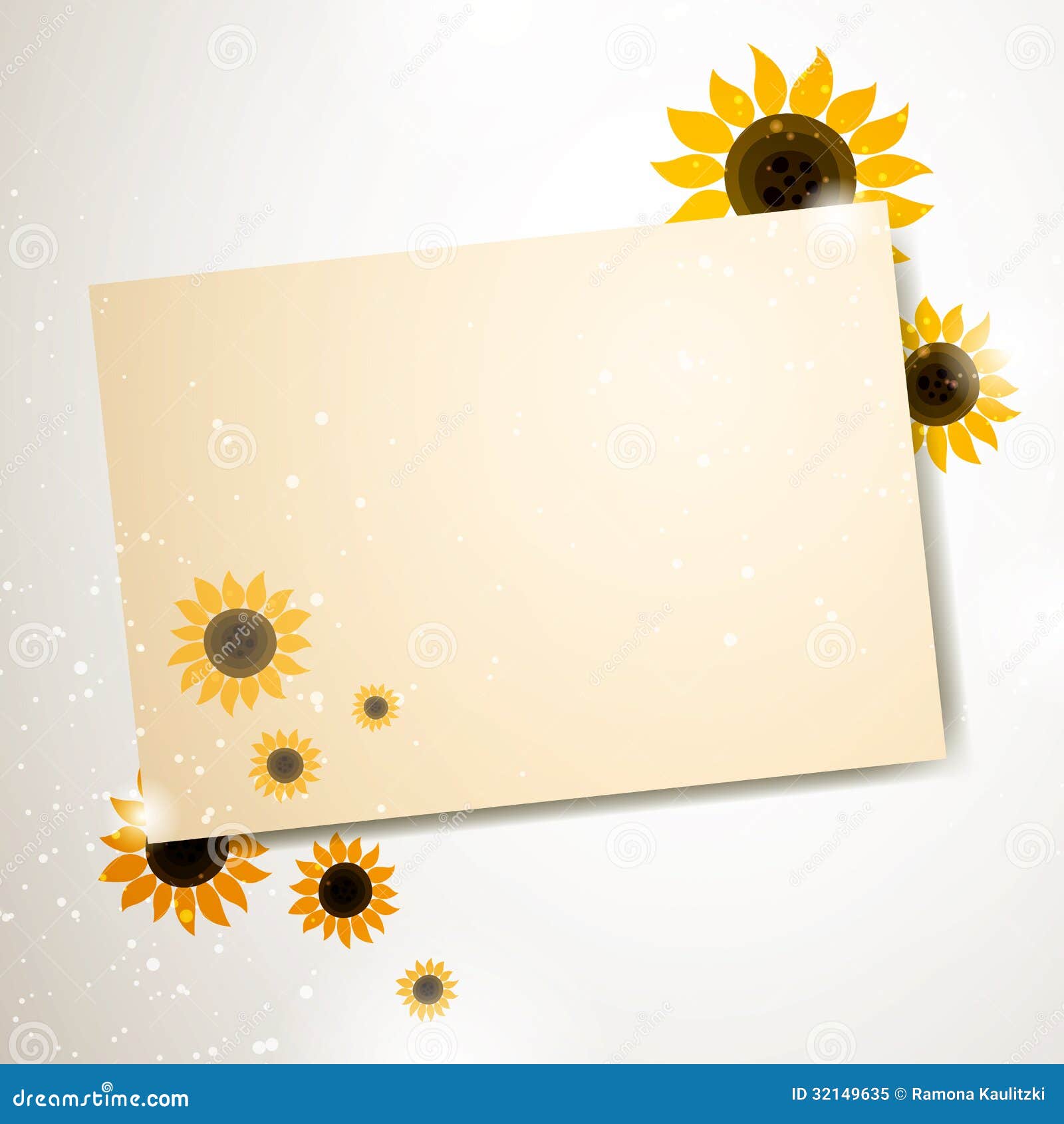 Greeting Card with Sunflowers Stock Illustration - Illustration of ...
