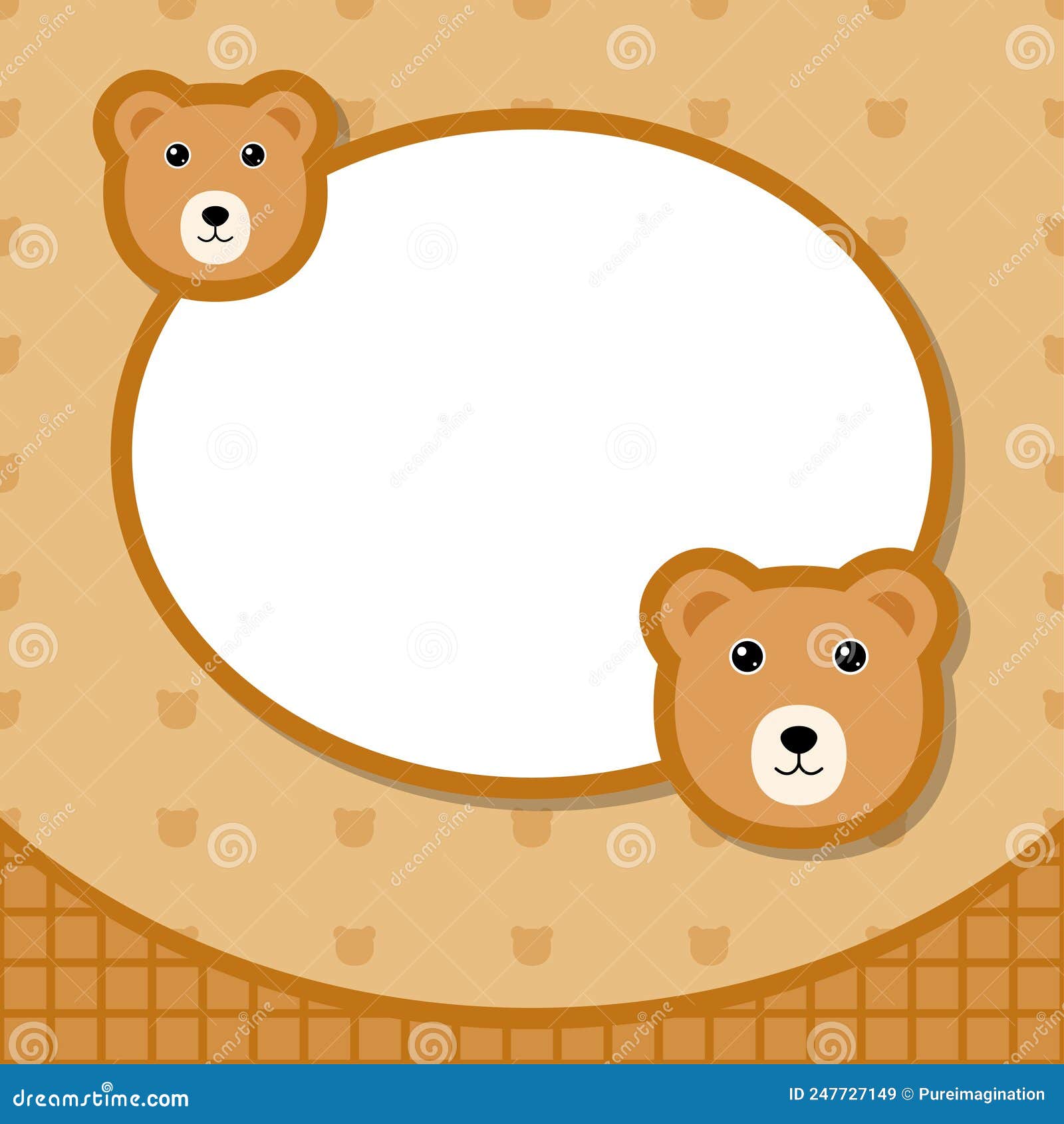 Greeting Card Template with Bear Stock Vector - Illustration of ...