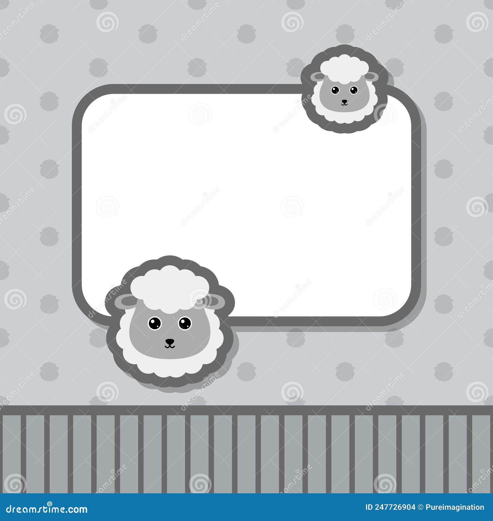 Greeting Card Template with Sheep Stock Vector - Illustration of ...