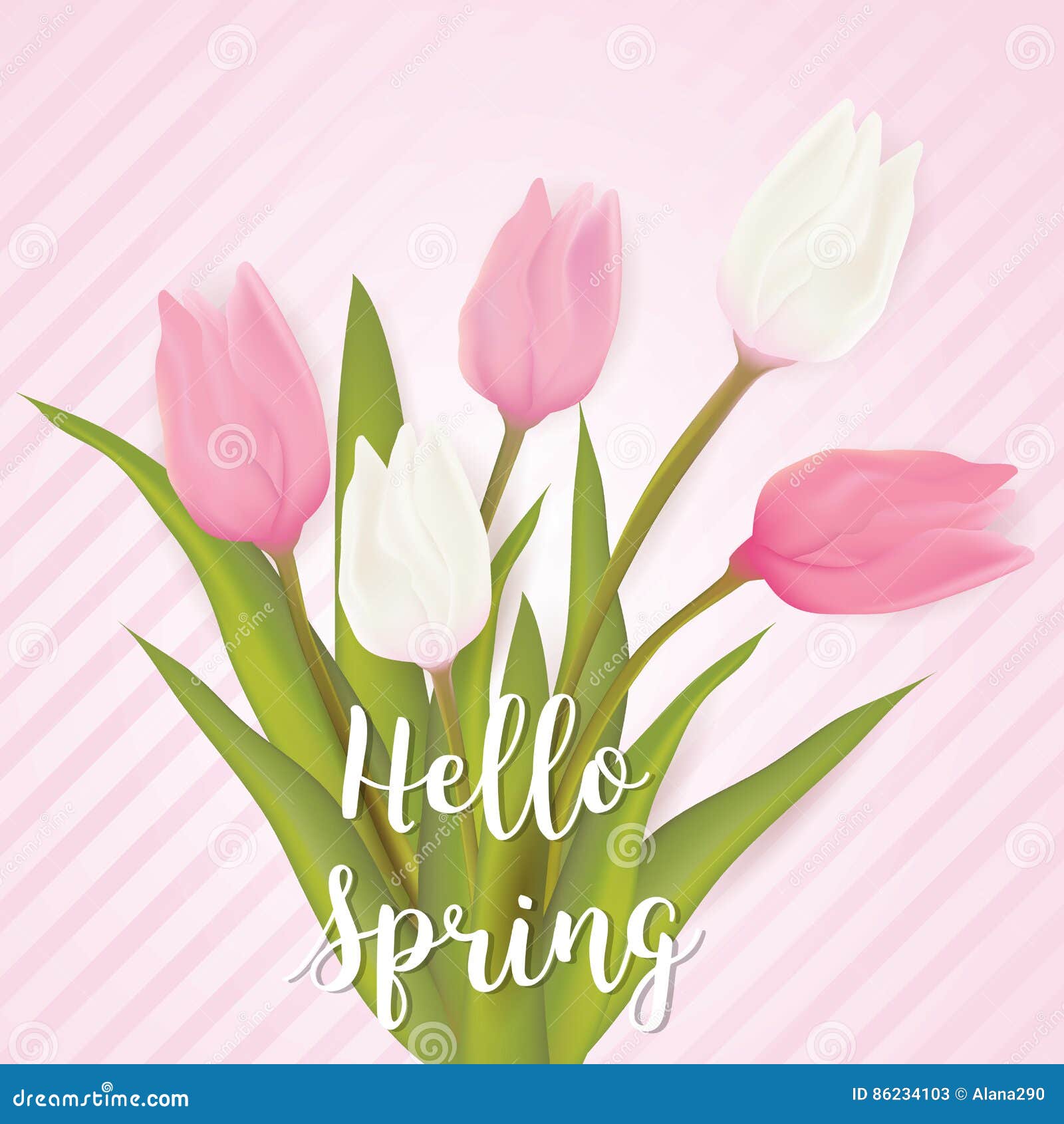 Greeting Card with Tulip Flowers Stock Vector - Illustration of abstract, love: 86234103