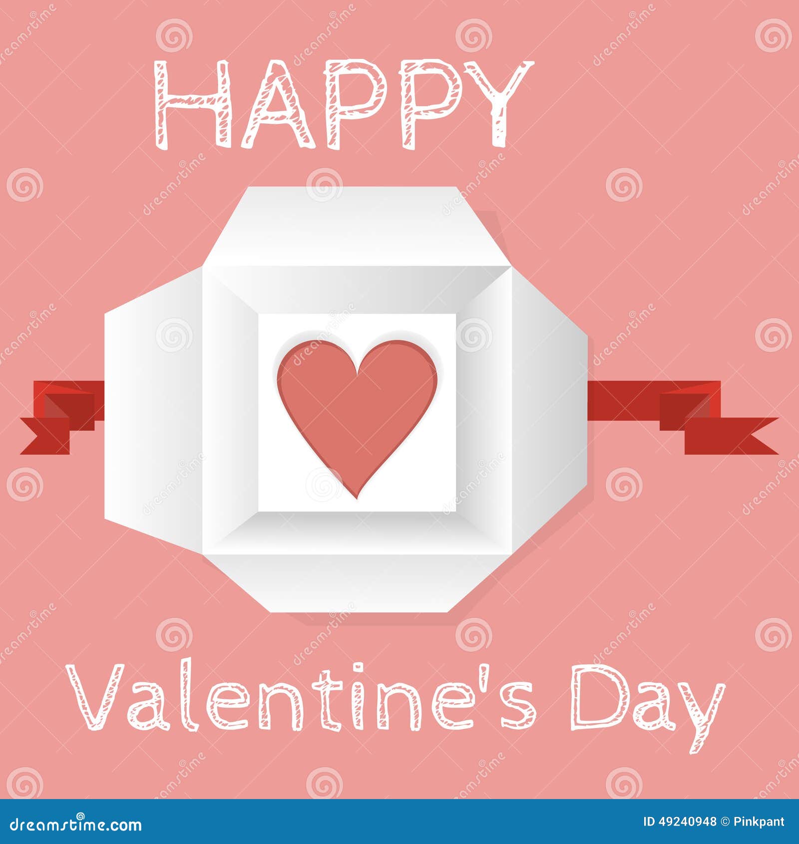 Greeting Card for Valentine S Day. Heart in an Open Gift Box - Top View ...