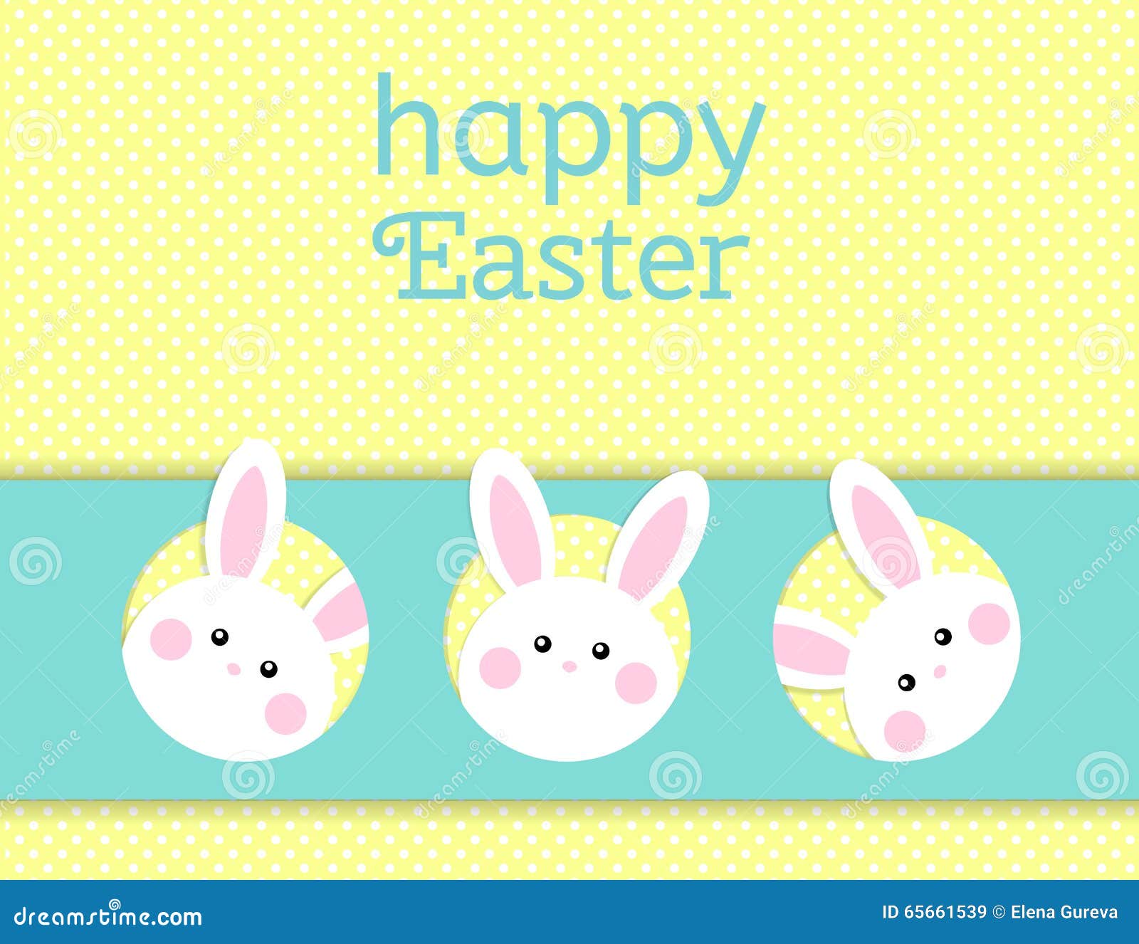 Greeting Card with with White Easter Rabbit. Funny Bunny. Easter Bunny ...