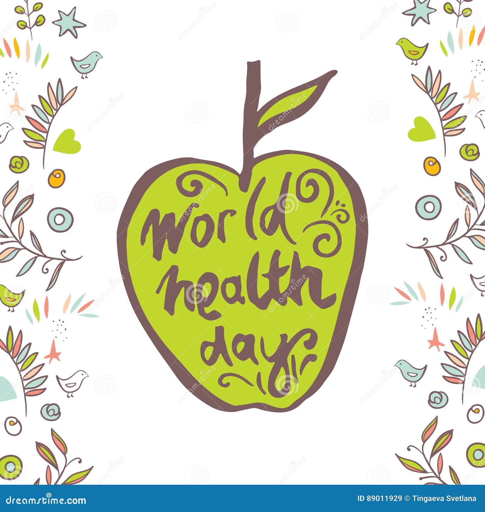 Greeting Card of the World Health Day Stock Vector - Illustration of ...